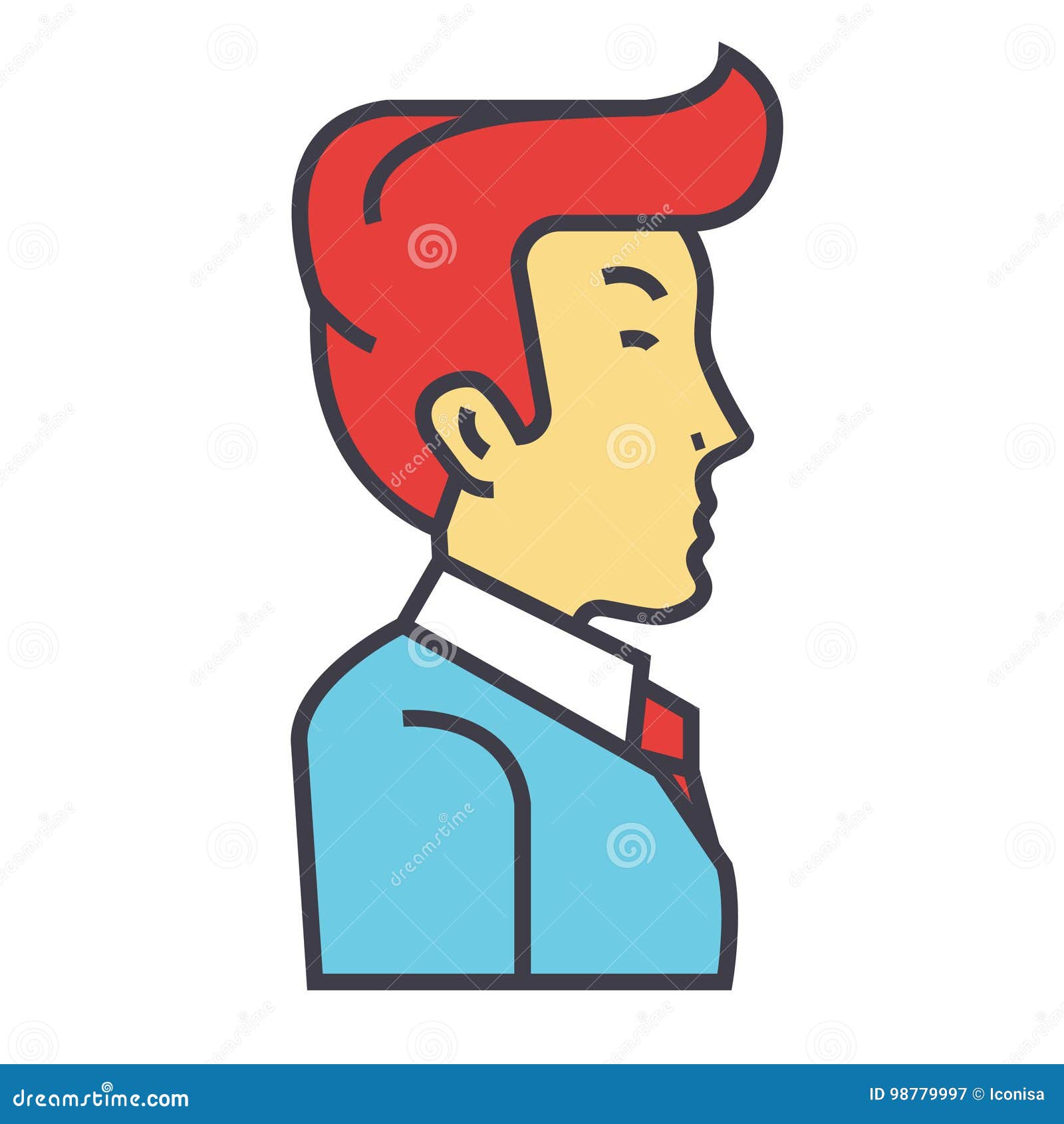Businessman Manager Side View Concept. Stock Vector - Illustration of ...