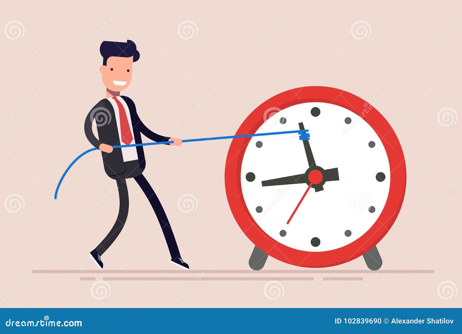 Businessman or Manager is Wasting Time. Man is Trying To Get Time Back ...