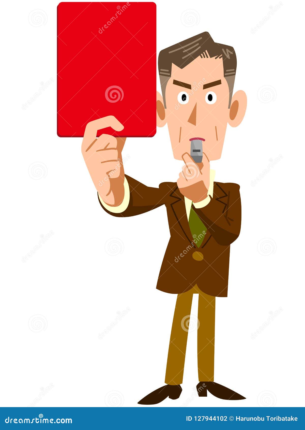 Businessman of a Manager Who Issues a Red Card Stock Vector ...