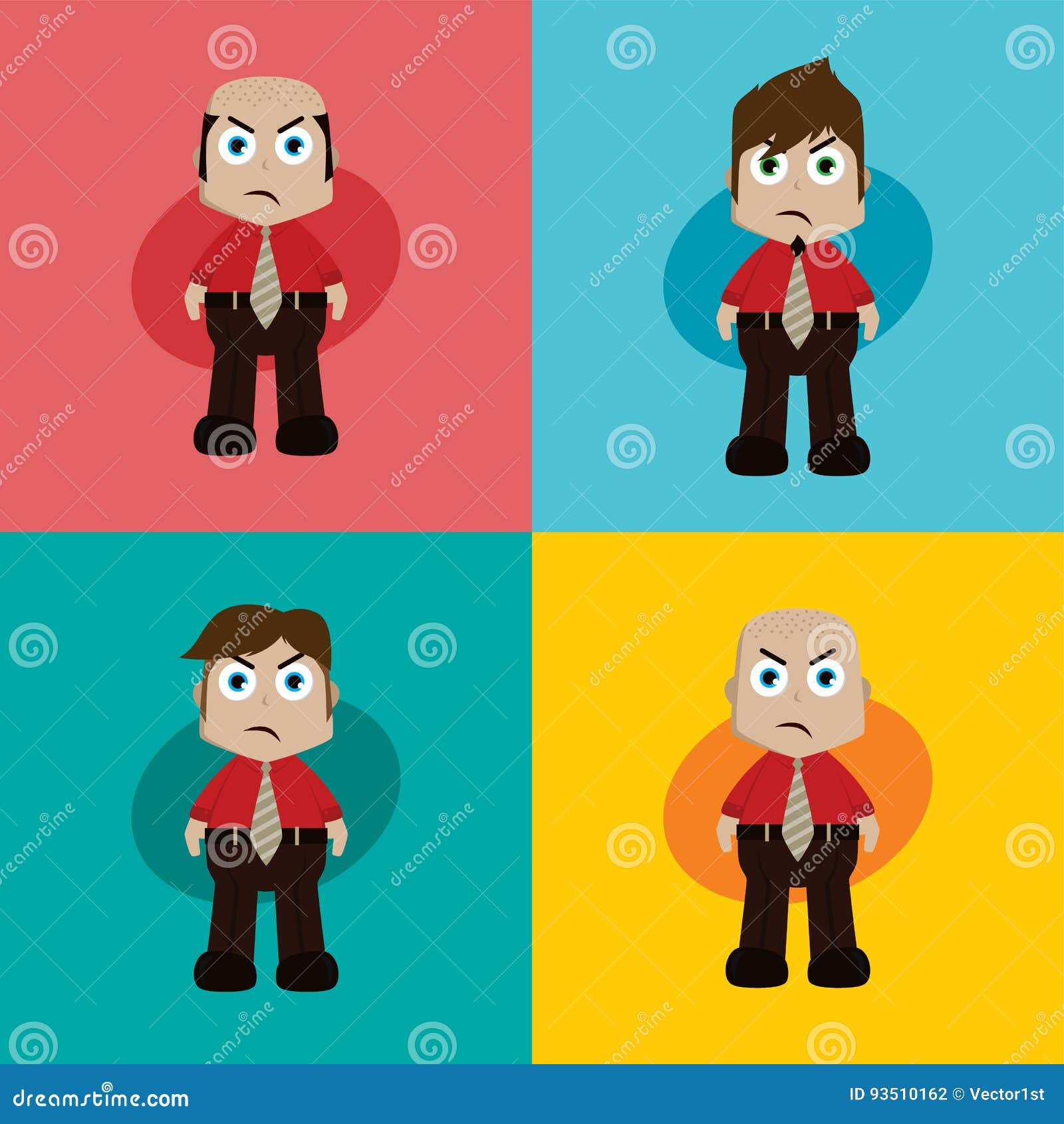 Businessman Manager at Work Cartoon Art Stock Vector - Illustration of ...