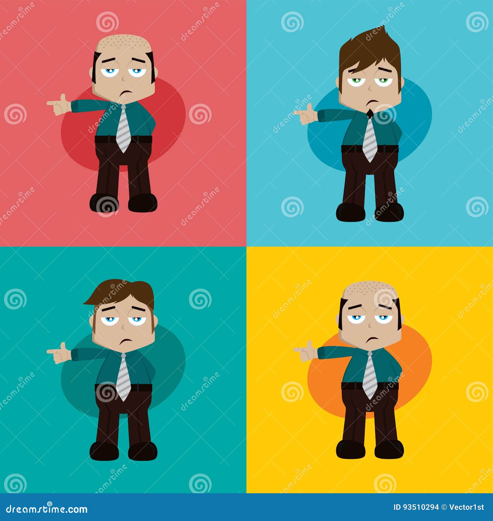 Businessman Manager at Work Cartoon Art Stock Vector - Illustration of ...