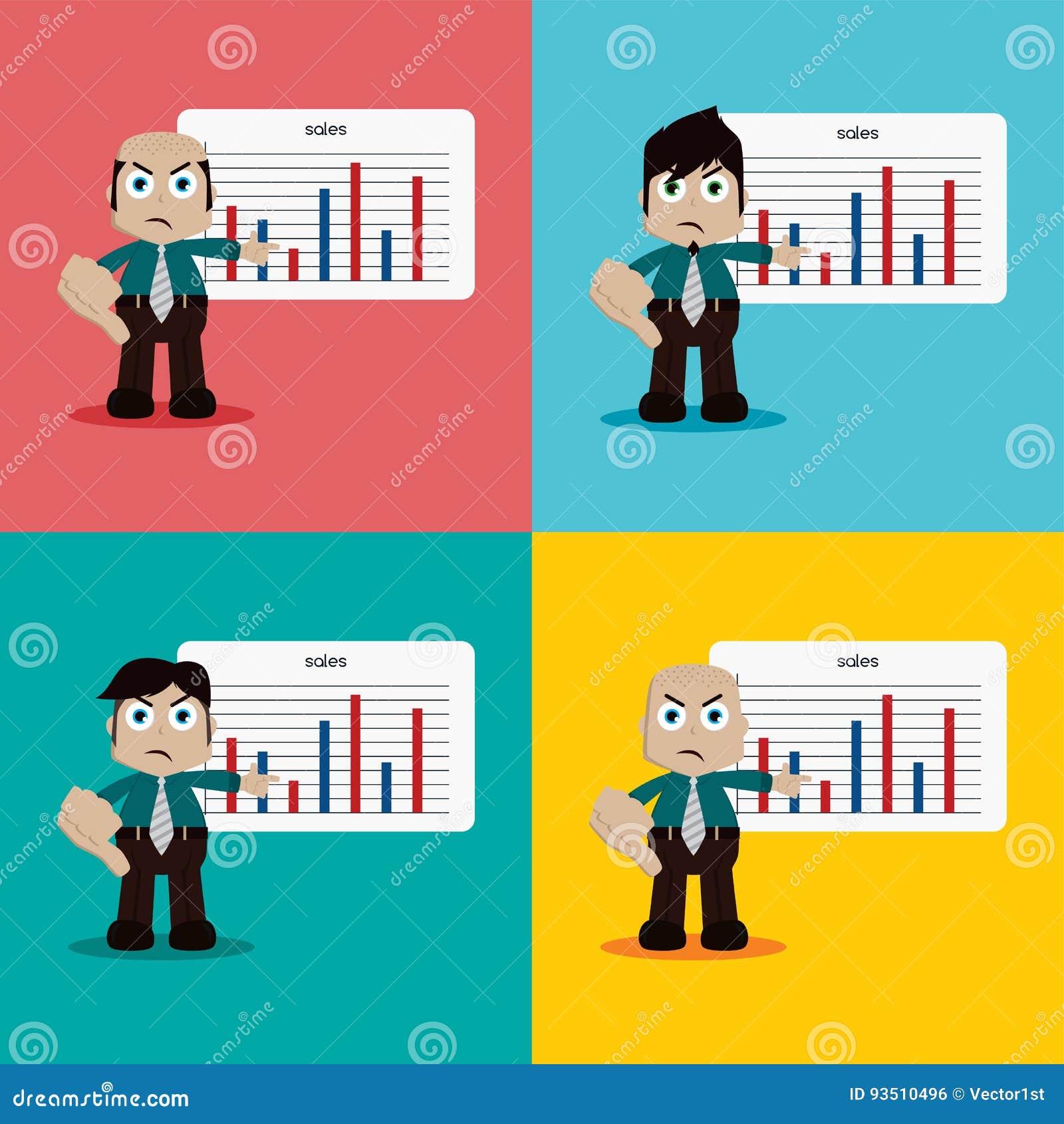 Businessman Manager at Work Cartoon Art Stock Vector - Illustration of ...