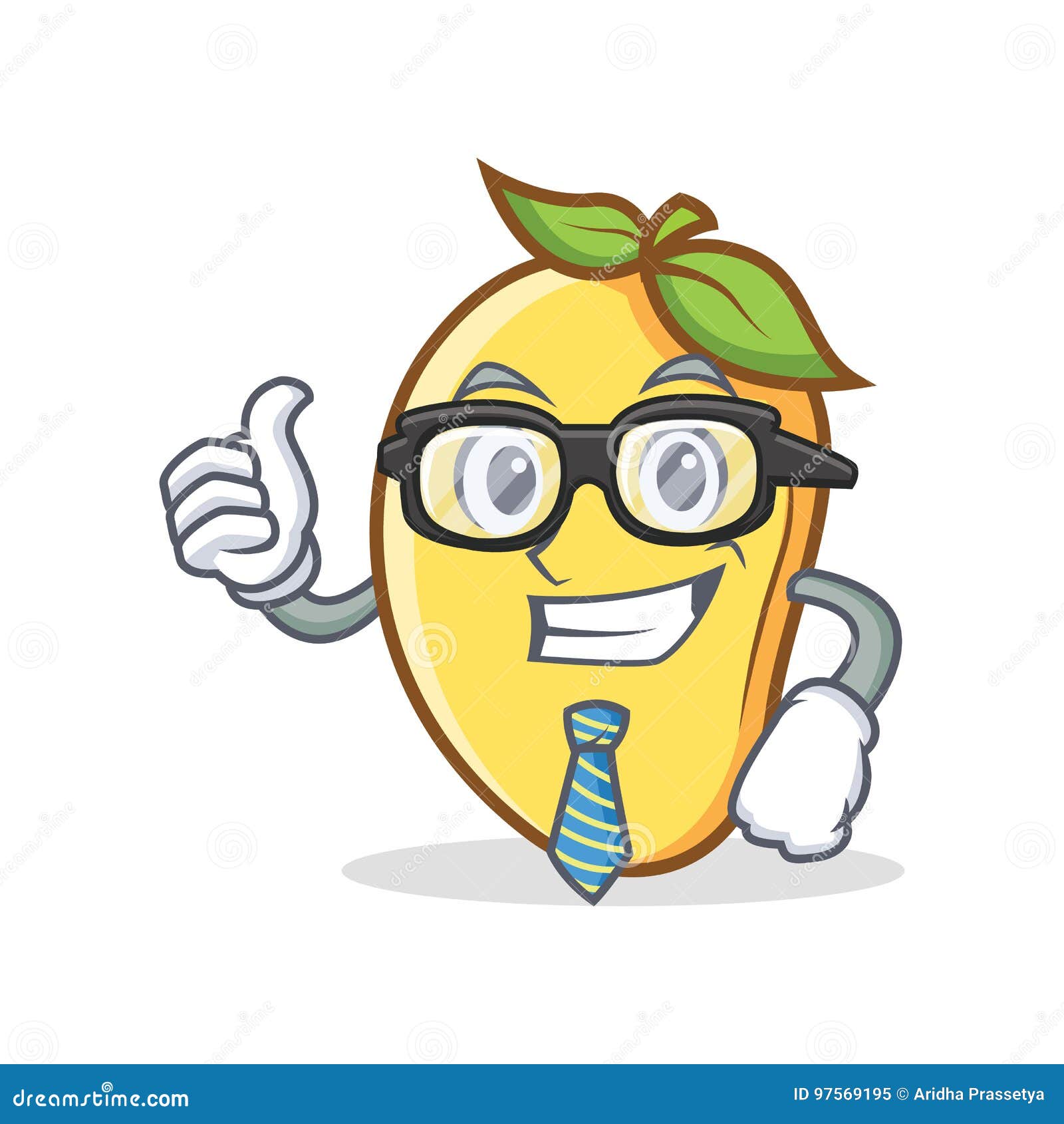 Businessman Mango Character Cartoon Mascot Stock Vector - Illustration ...