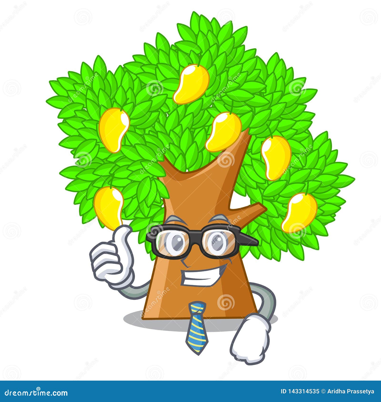 Businessman Mango Tree in the Cartoon Shape Stock Vector - Illustration ...