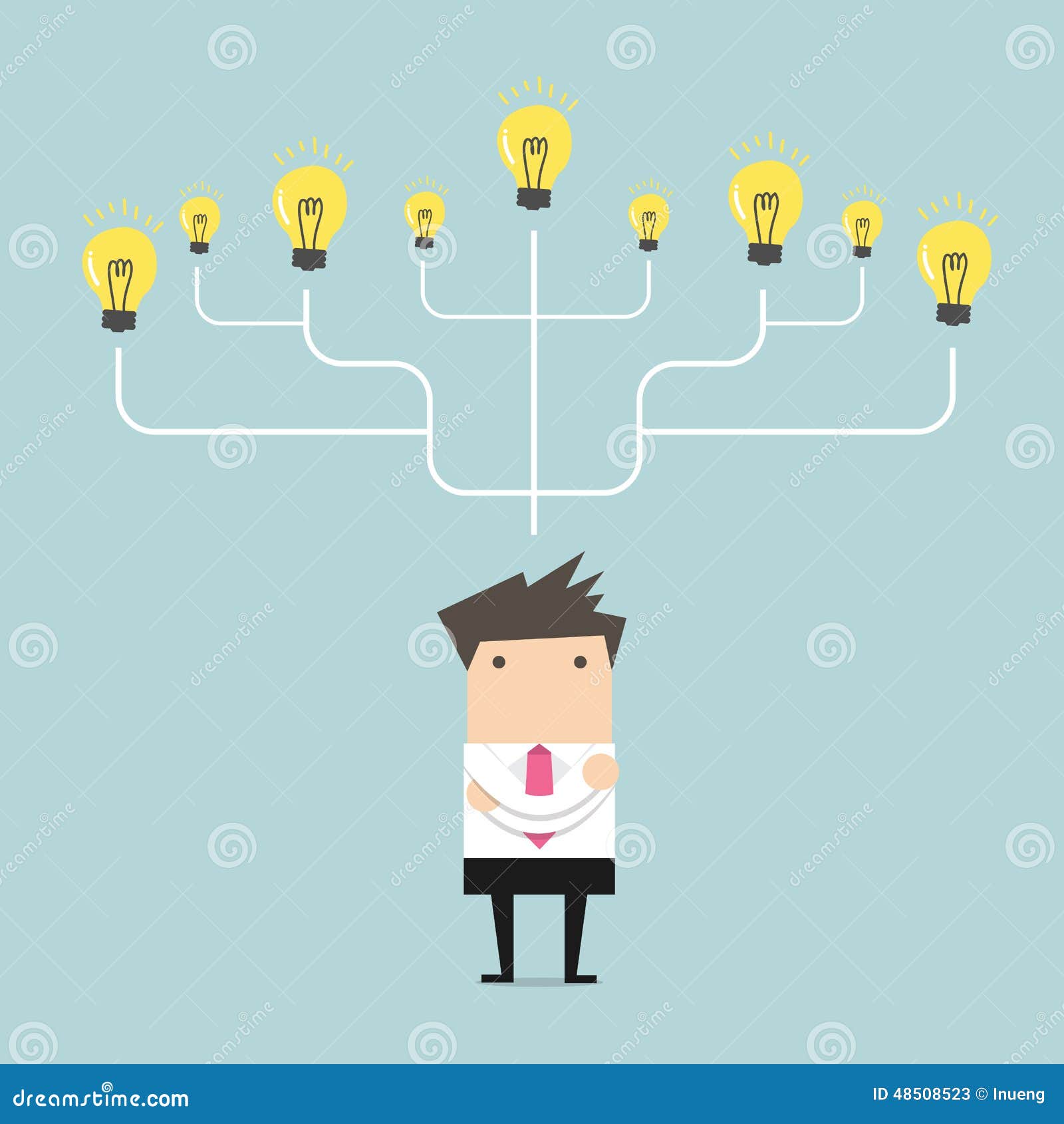 Businessman Many Idea To Success Concept Stock Vector - Illustration of ...