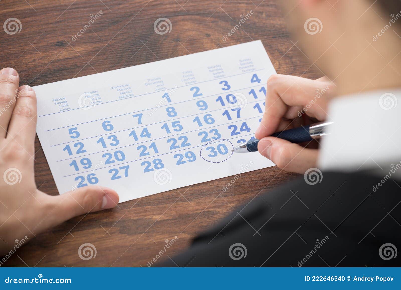 Businessman Marking Date on Calendar Stock Photo - Image of ...