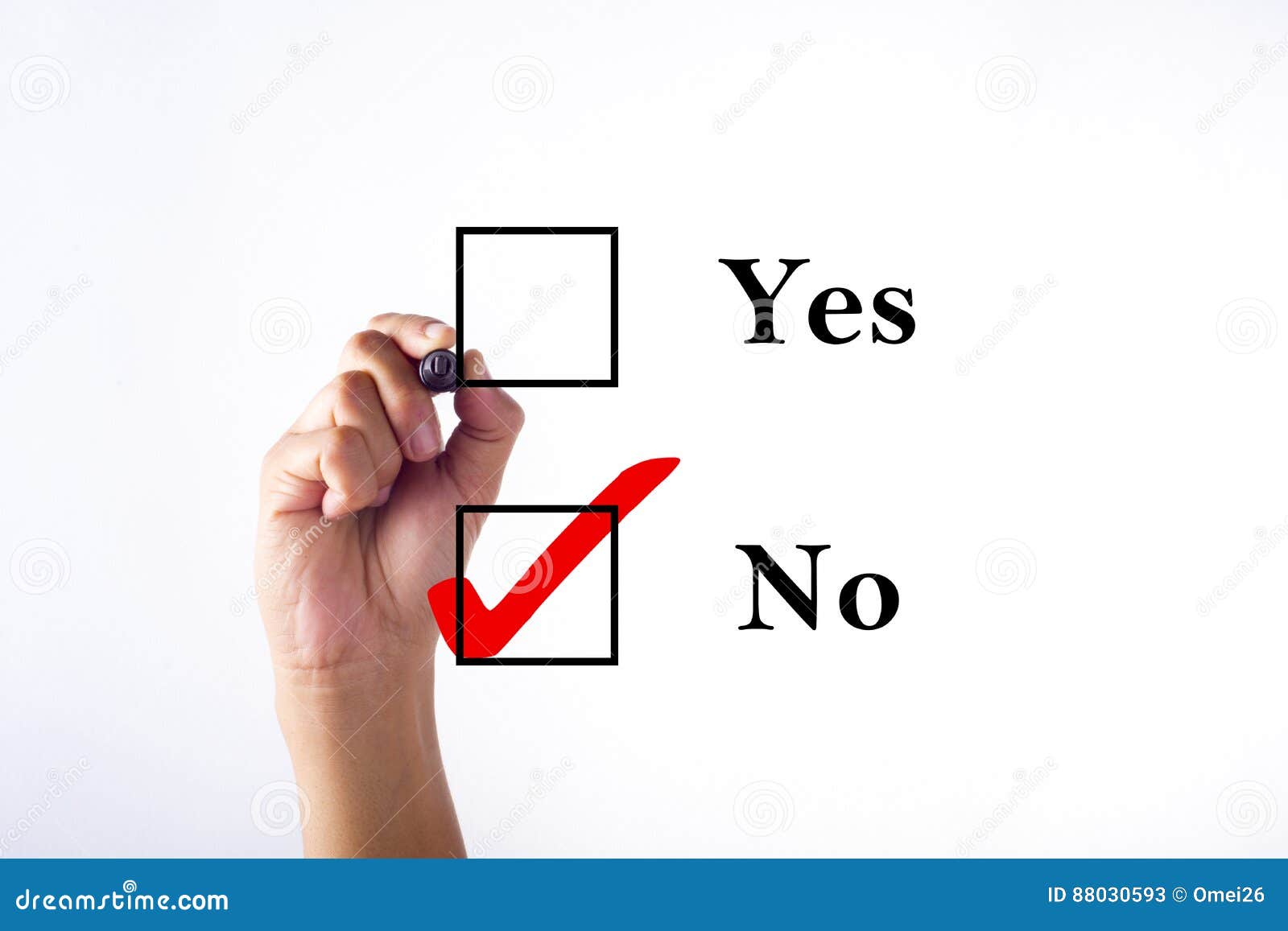 Businessman Marking in No Check-box, Isolated on White Stock Image ...