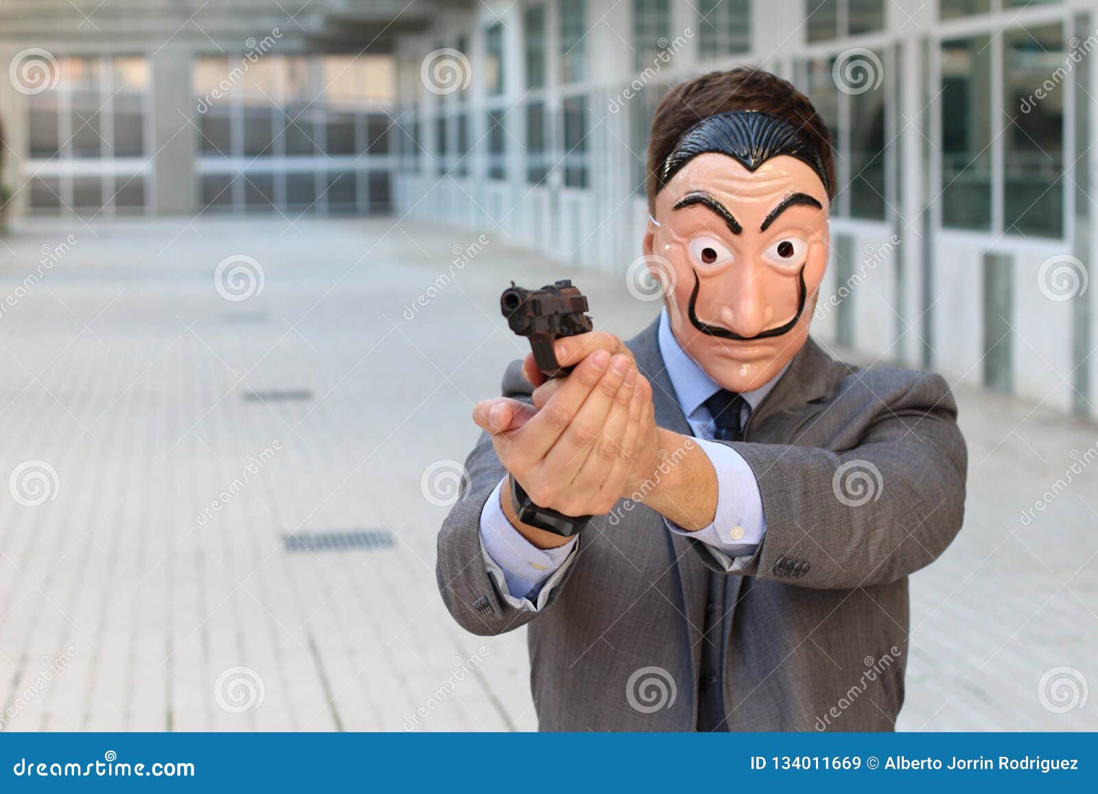 Businessman with Mask Holding a Gun Editorial Stock Image - Image of ...
