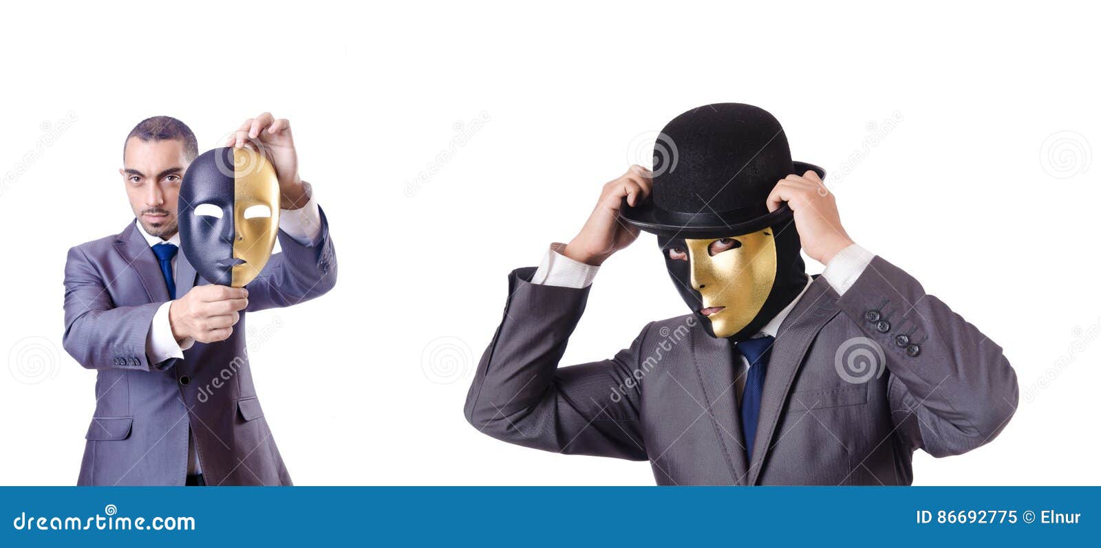 The Businessman with Mask in Hypocrisy Concept Stock Image - Image of ...