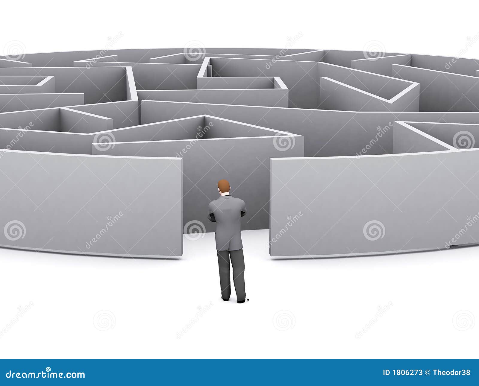 Businessman and maze stock illustration. Illustration of start - 1806273
