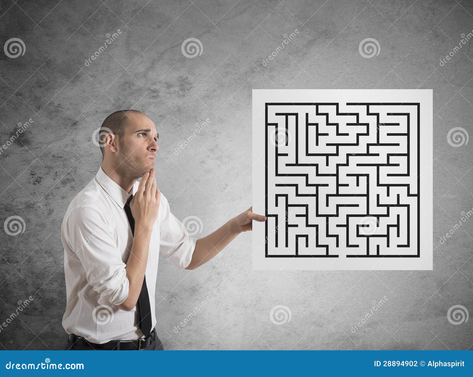 Businessman with maze stock photo. Image of maze, confusion - 28894902