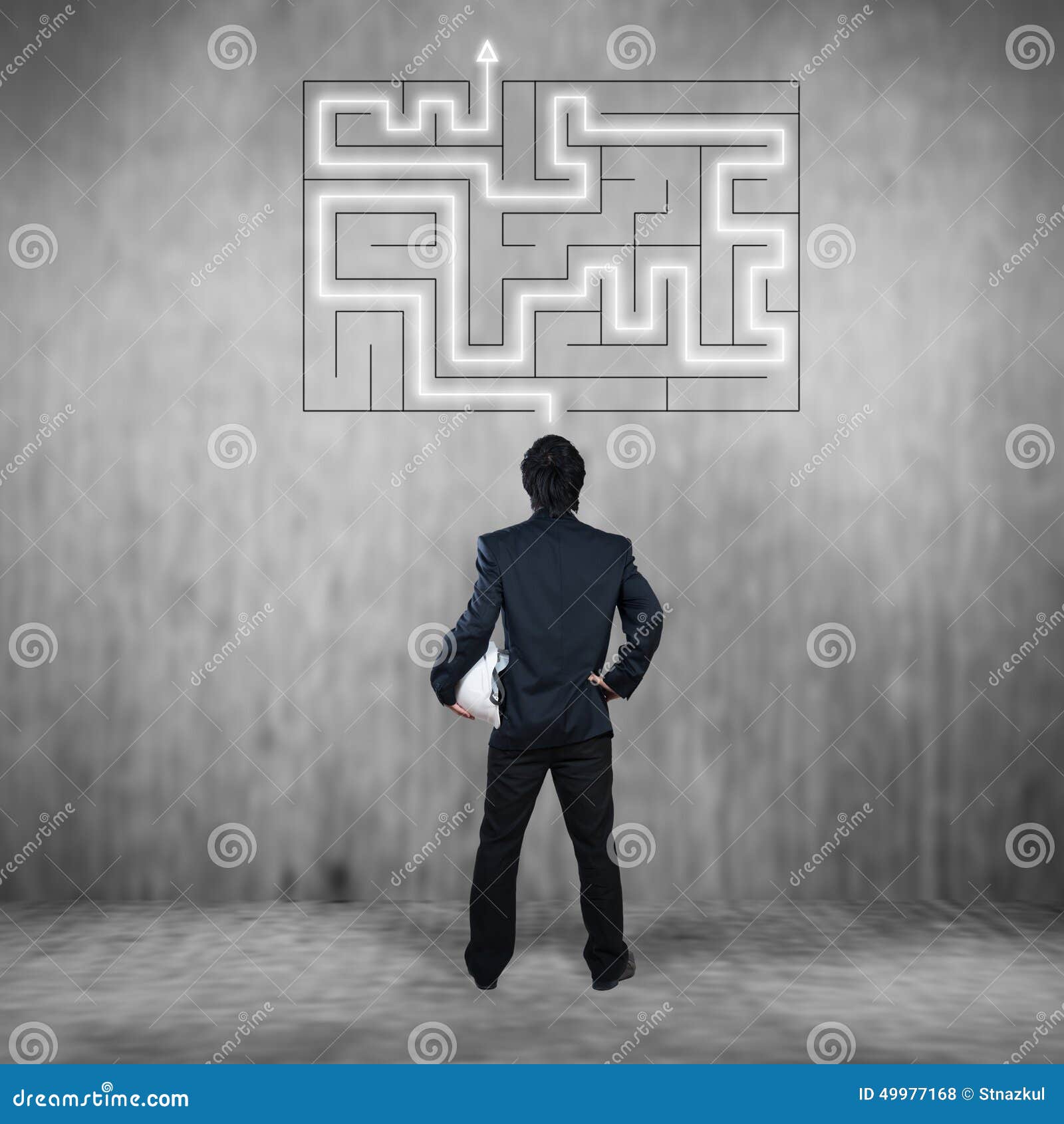 Businessman with Maze, Business Concept Stock Photo - Image of courage ...