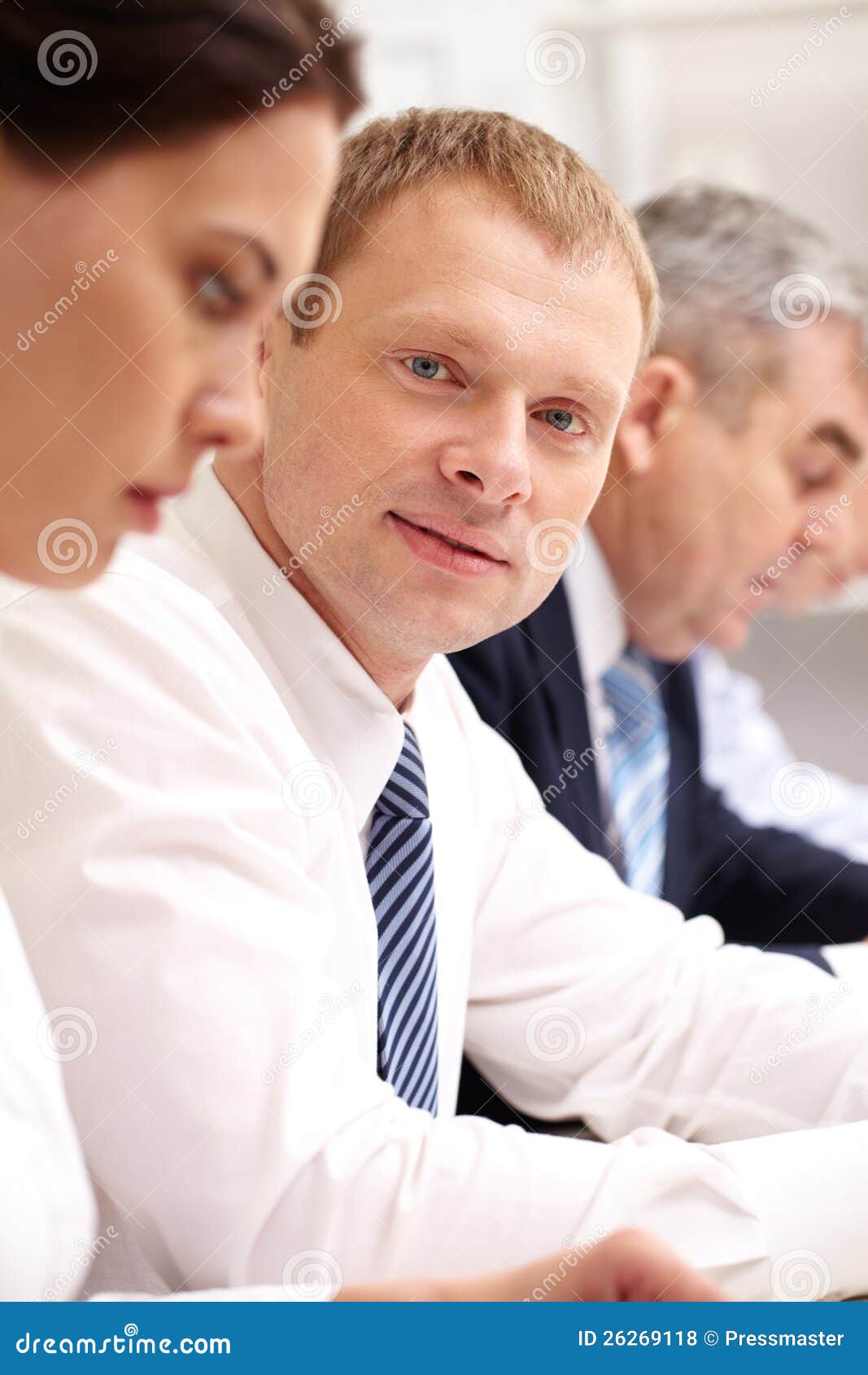 Businessman at meeting stock photo. Image of looking - 26269118