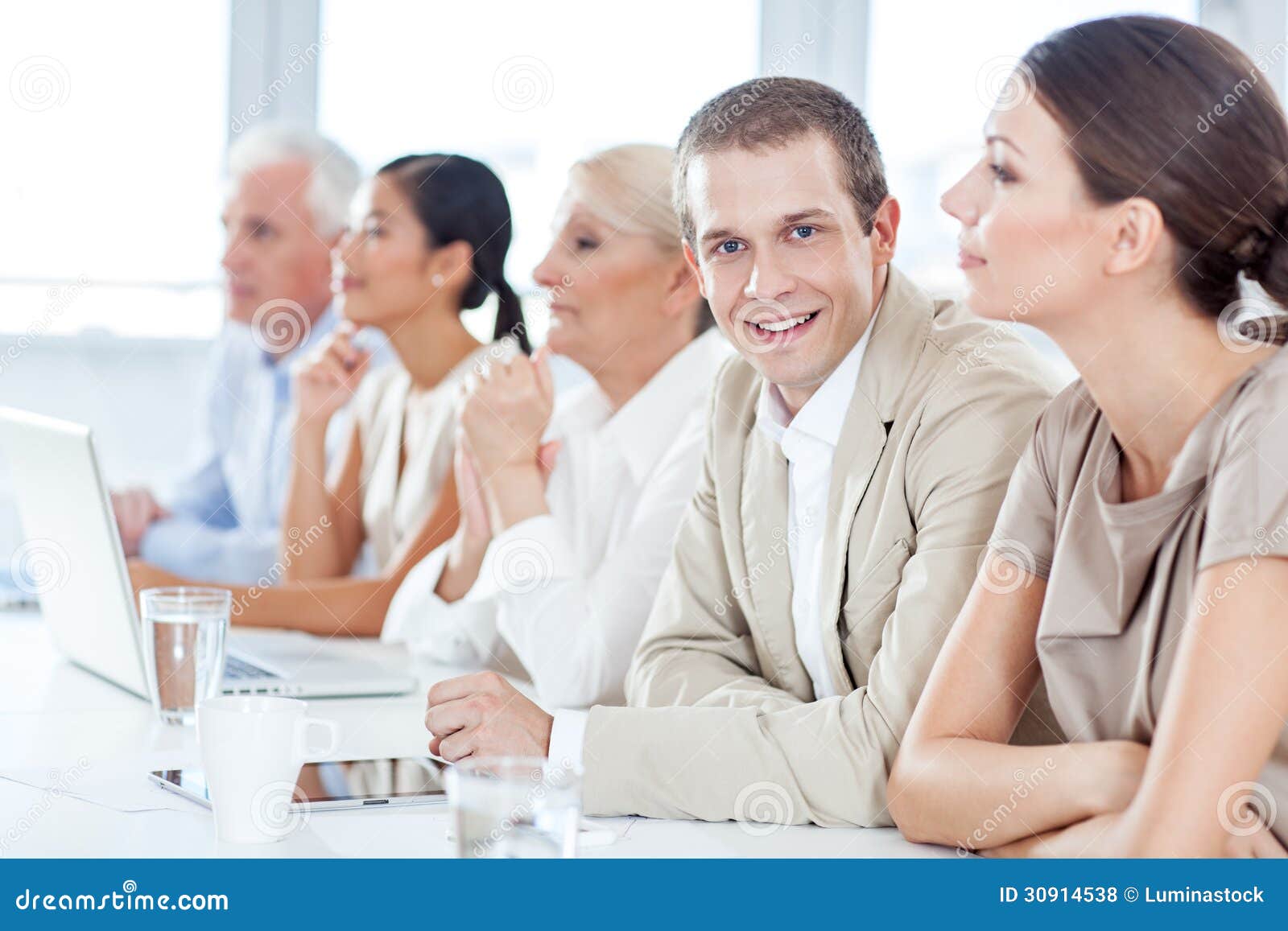 Businessman in a Meeting stock photo. Image of cheerful - 30914538