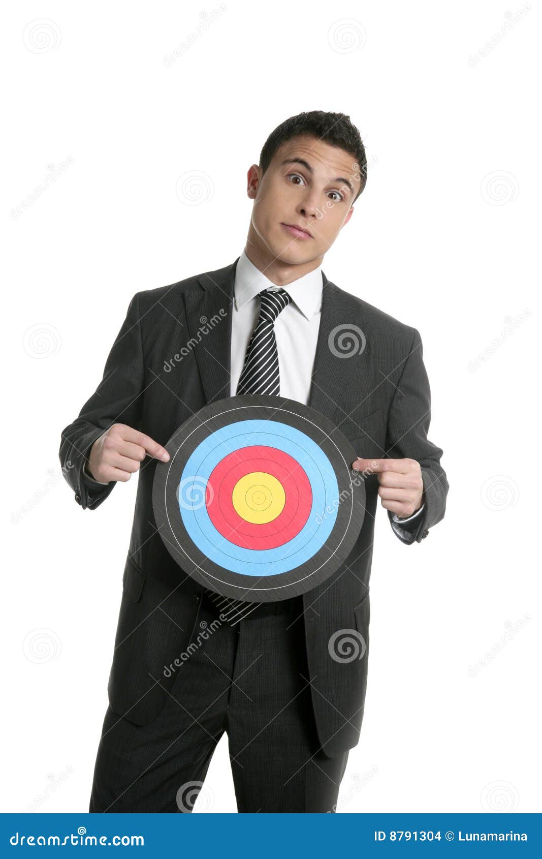 Businessman Metaphor of Being Target Stock Photo - Image of hold ...