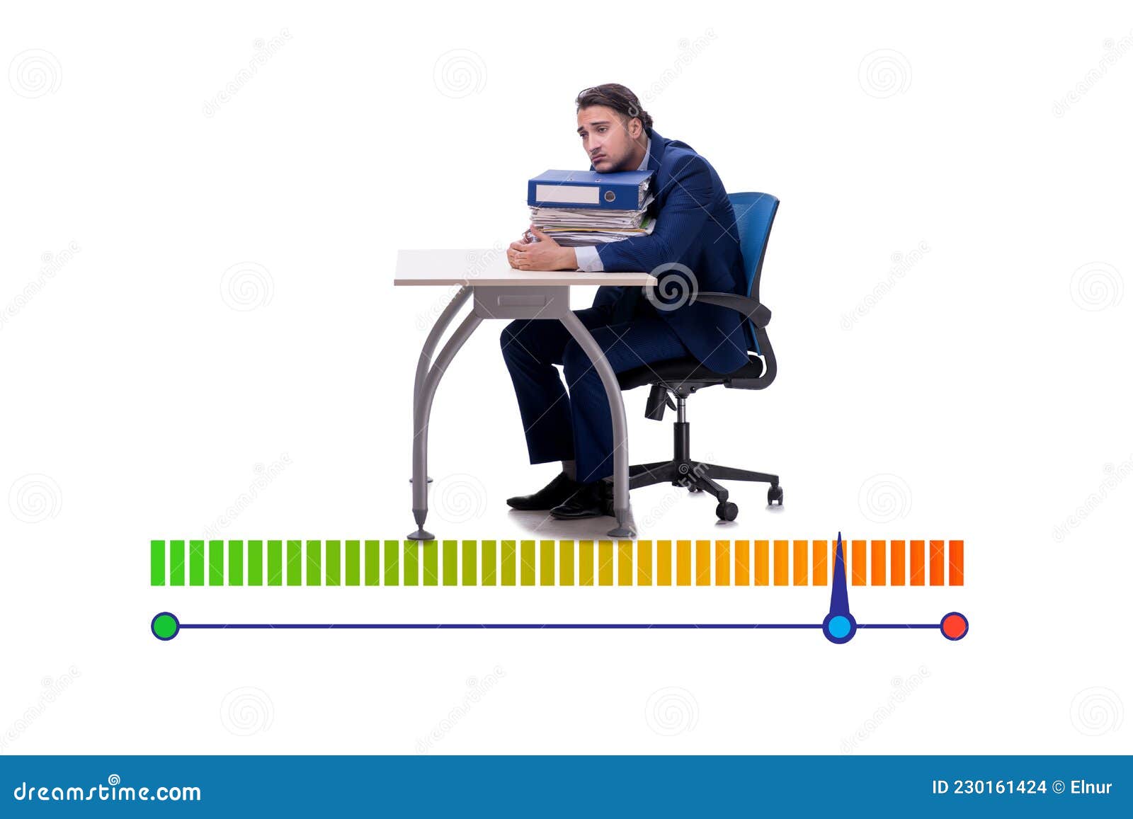 Businessman with Meter Measuring His Stress Level Stock Photo - Image ...
