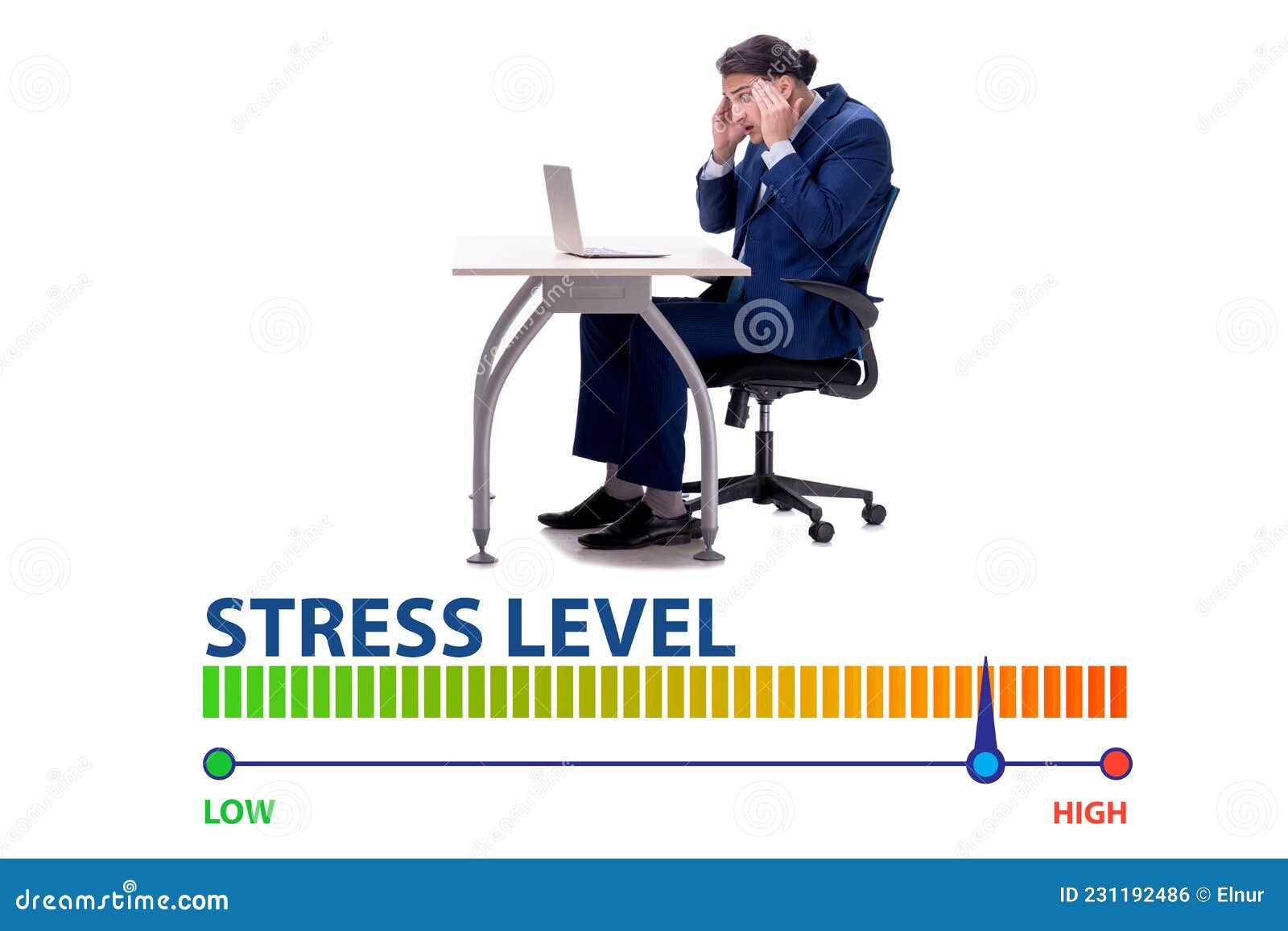 Businessman with Meter Measuring His Stress Level Stock Photo - Image ...