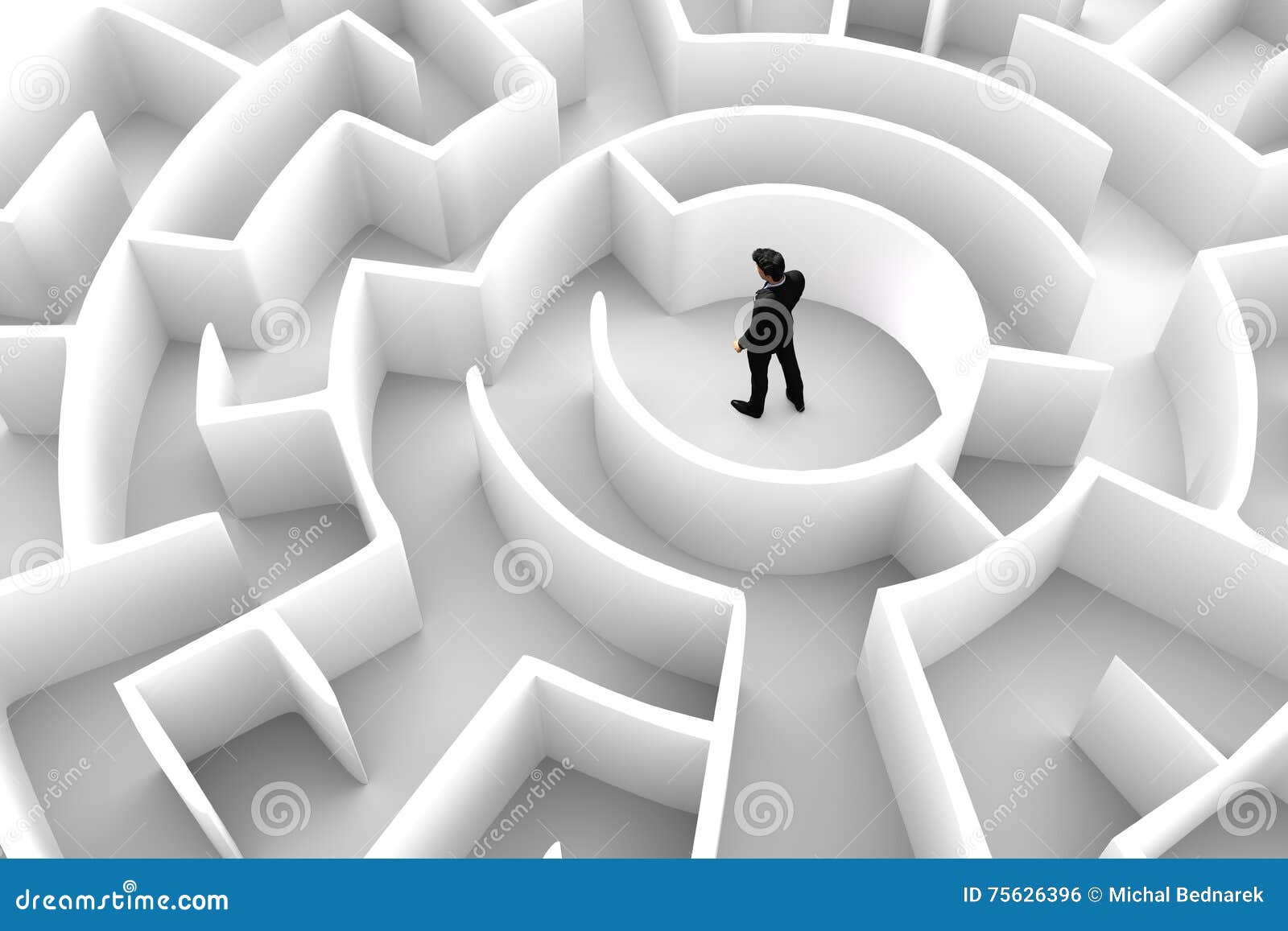 Businessman in the Middle of the Maze. Challenge Concepts Stock ...