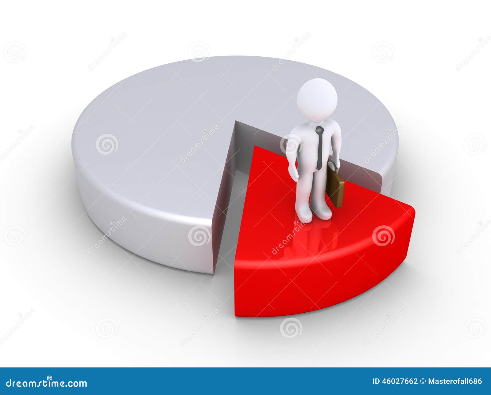 Businessman is the Minority on a Pie Chart Stock Illustration ...