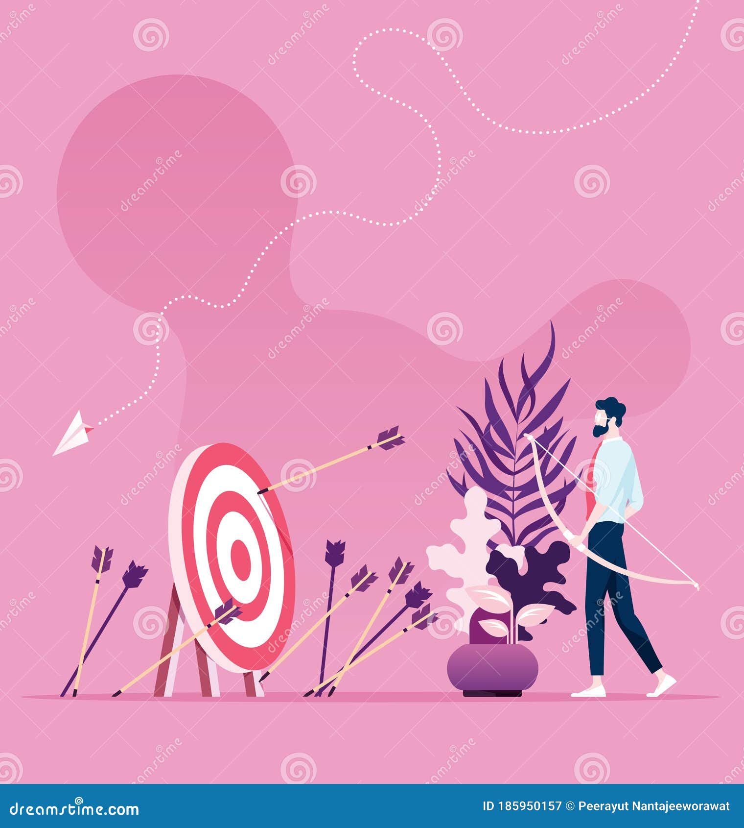 Businessman Missed Hitting the Target Mark Stock Vector - Illustration ...