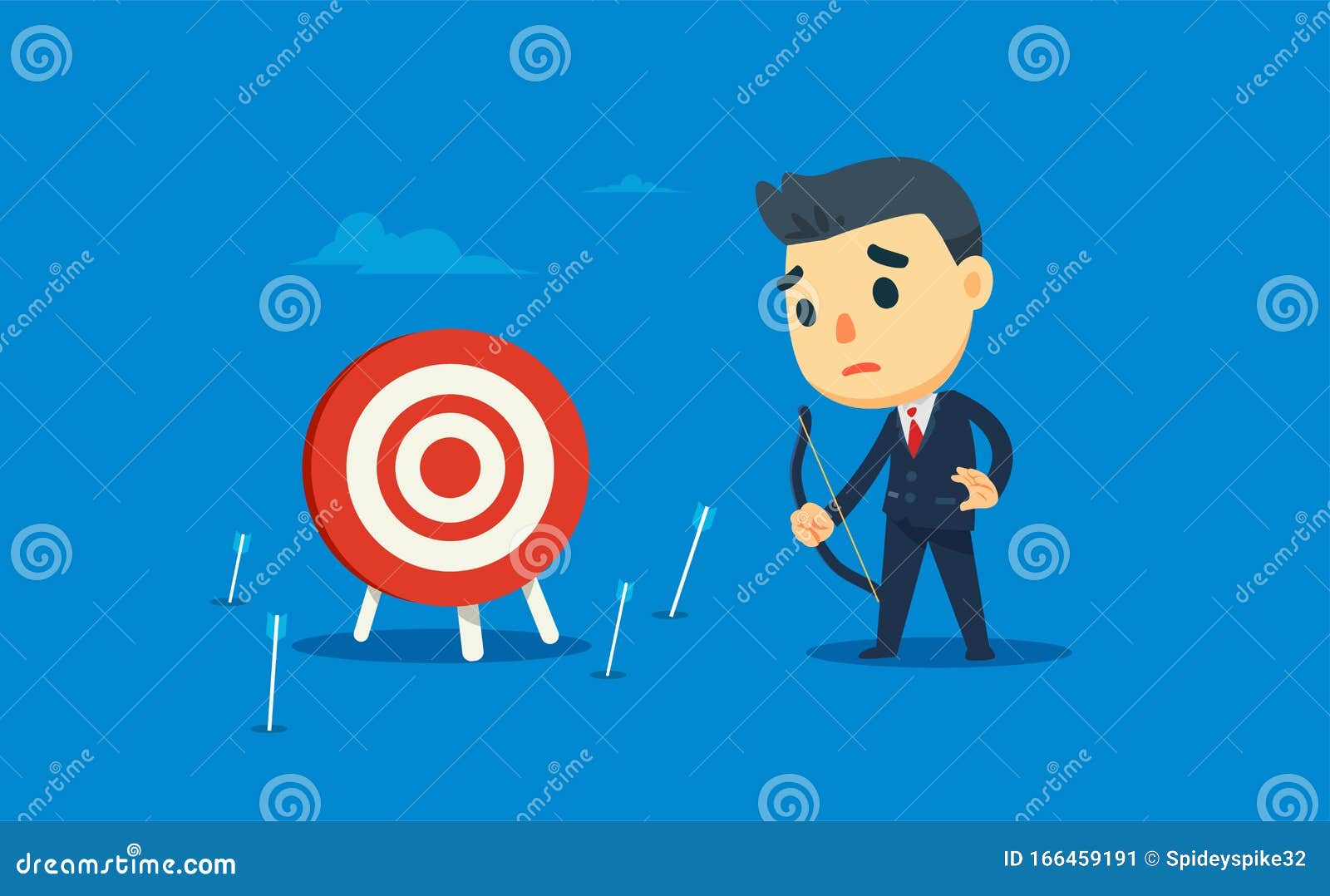A Businessman Missed the Target. Vector Illustration Stock Vector ...
