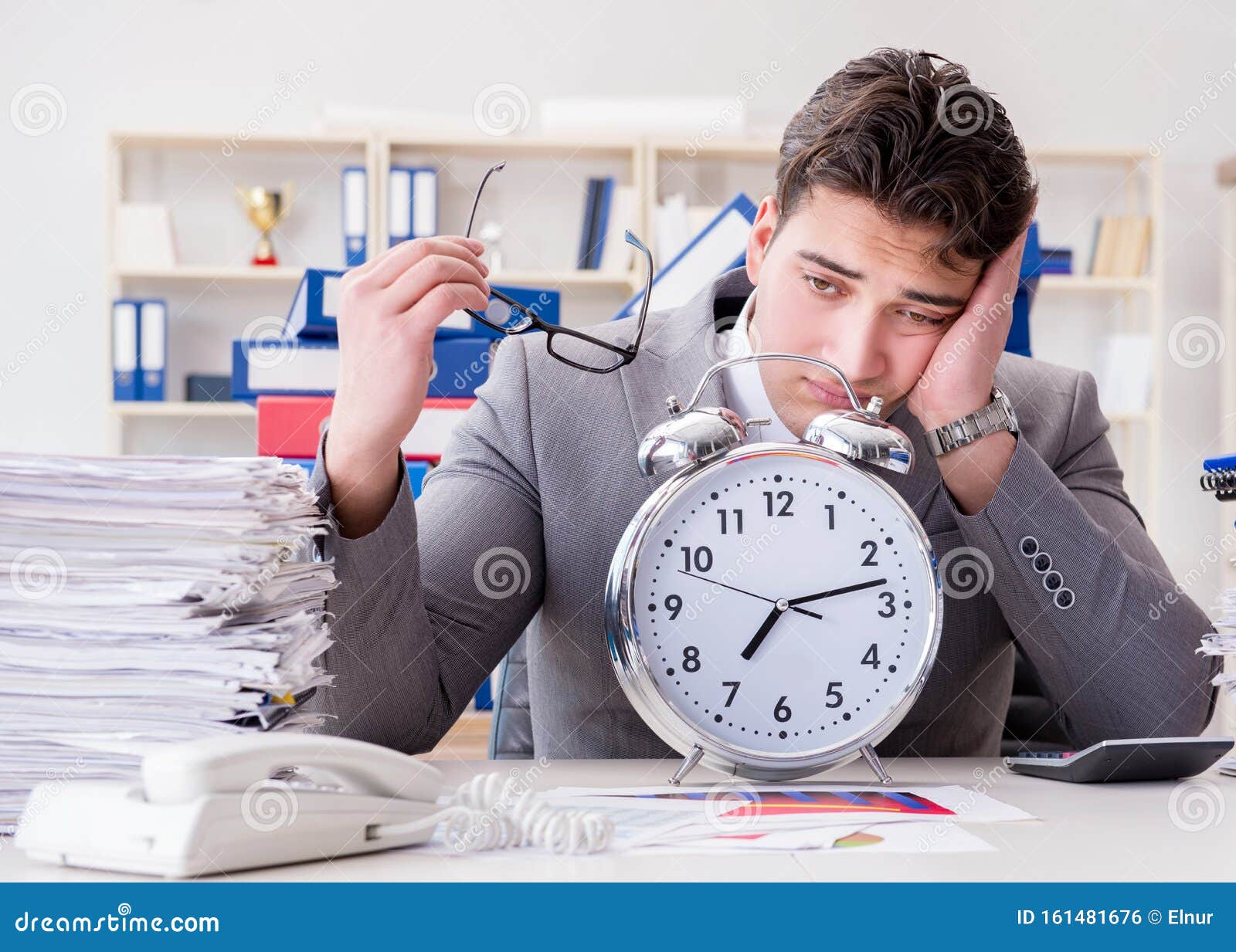 Businessman Missing Deadlines Due To Excessive Work Stock Photo - Image ...
