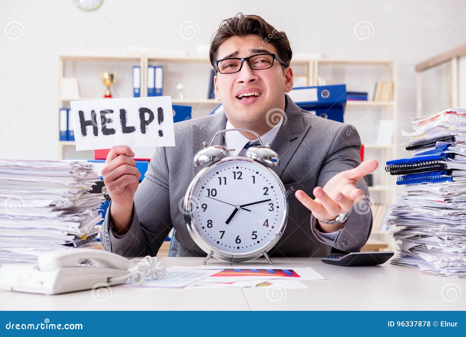 The Businessman Missing Deadlines Due To Excessive Work Stock Photo ...