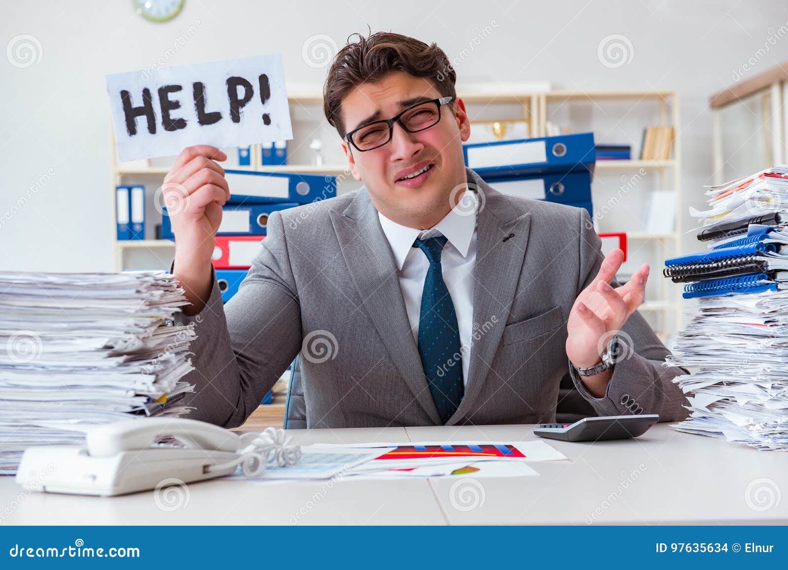 The Businessman Missing Deadlines Due To Excessive Work Stock Photo ...