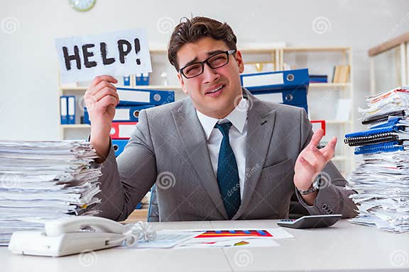 The Businessman Missing Deadlines Due To Excessive Work Stock Photo ...