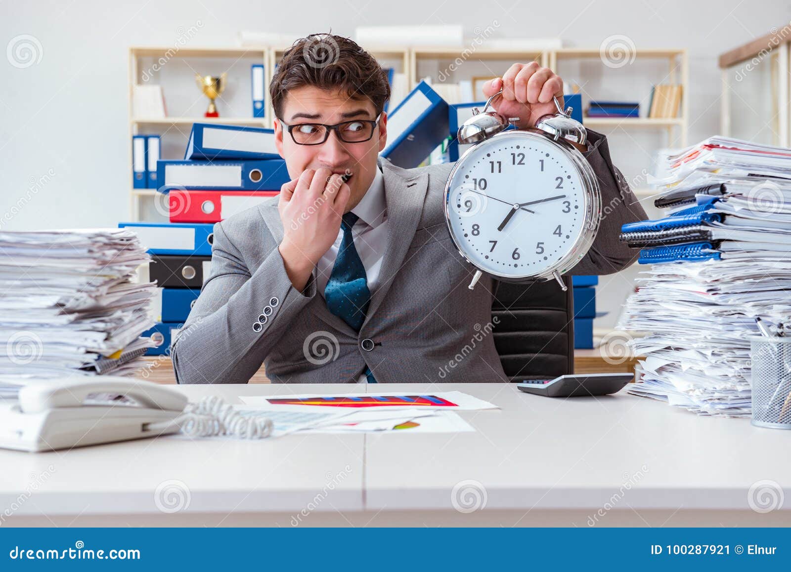 The Businessman Missing Deadlines Due To Excessive Work Stock Image ...