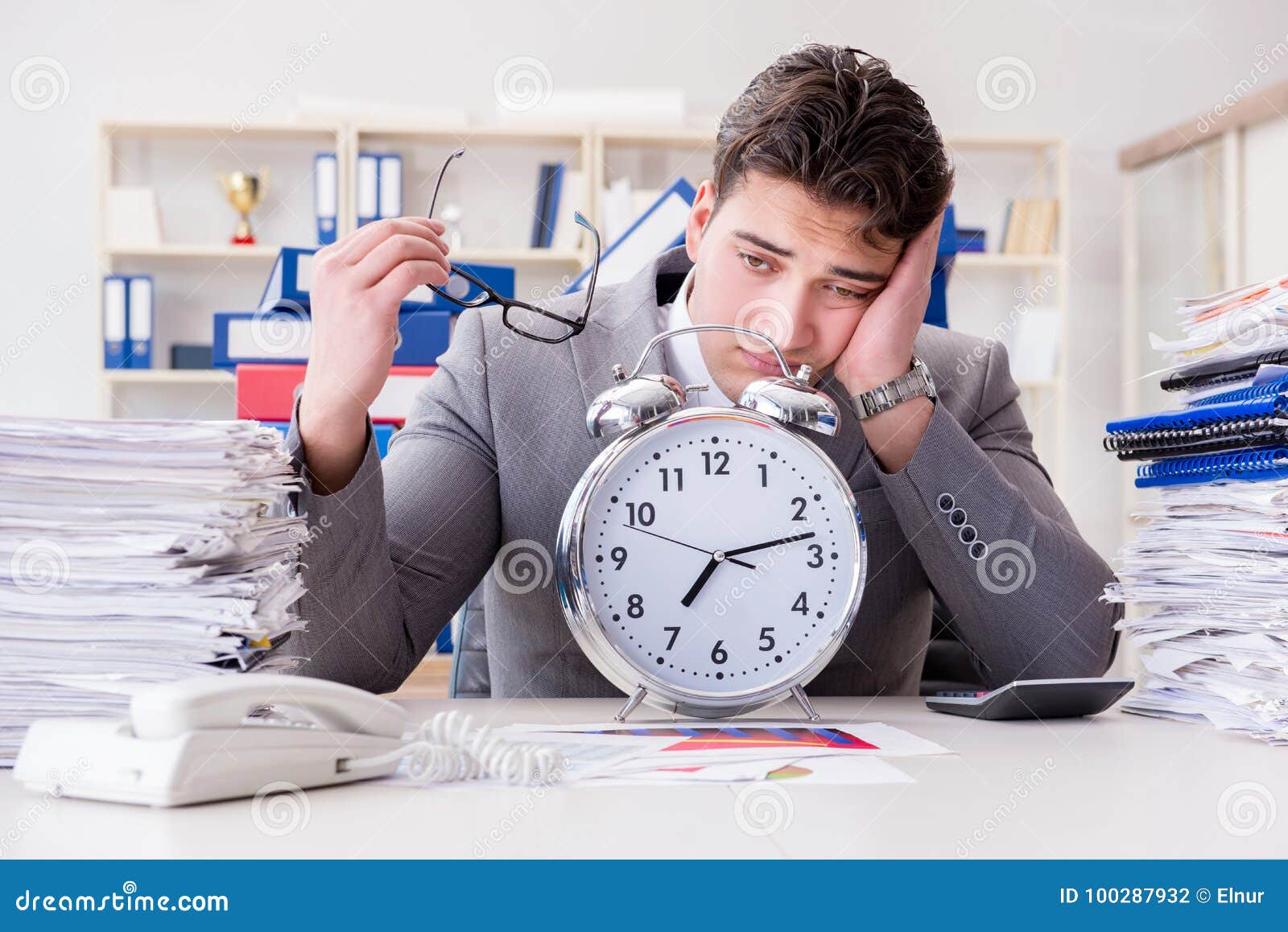 The Businessman Missing Deadlines Due To Excessive Work Stock Photo ...