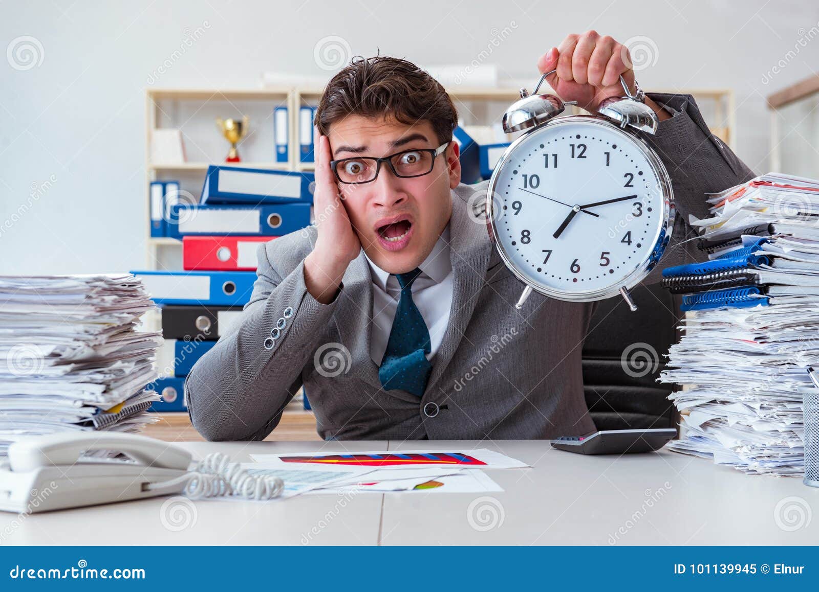 The Businessman Missing Deadlines Due To Excessive Work Stock Image ...