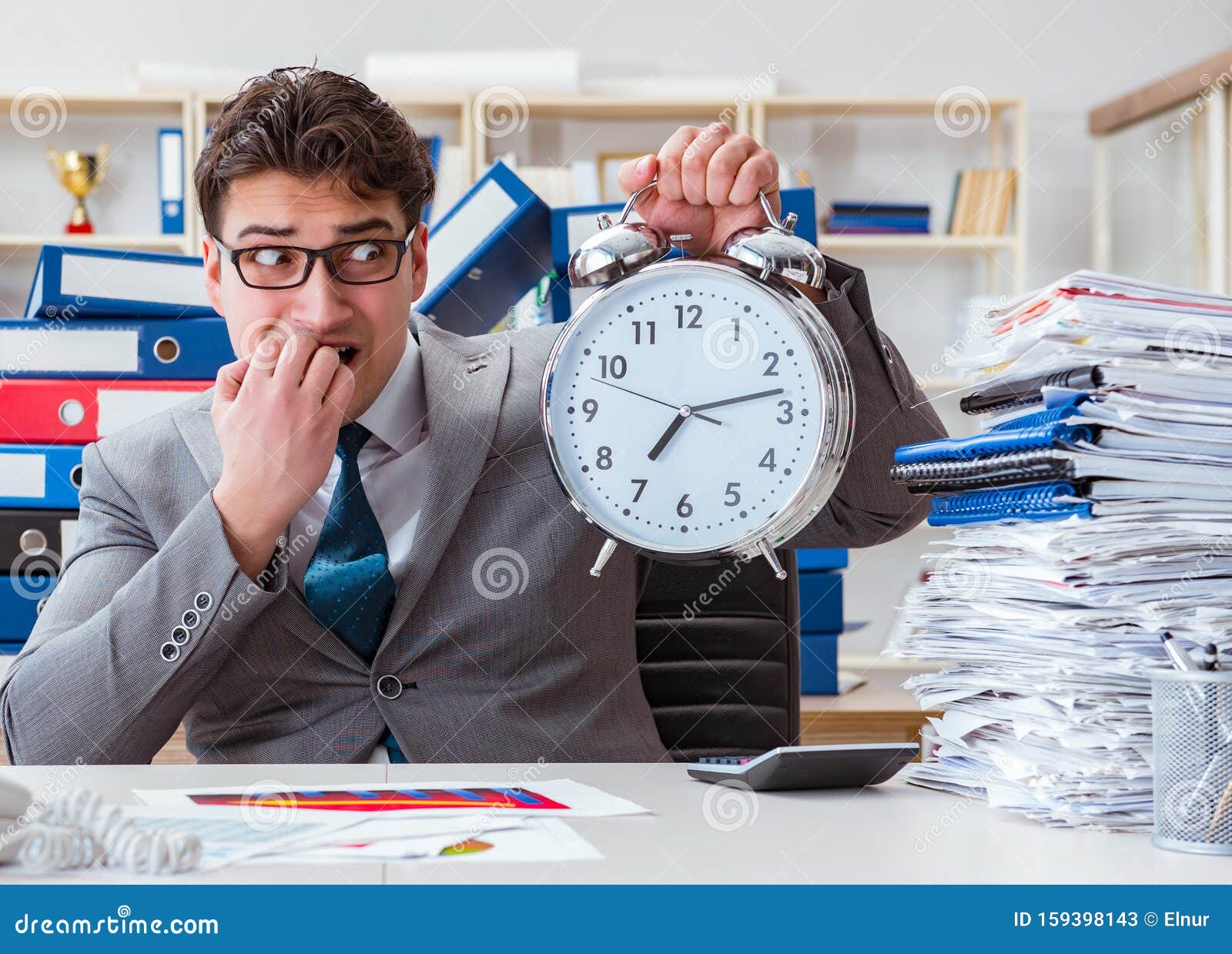 Businessman Missing Deadlines Due To Excessive Work Stock Image - Image ...