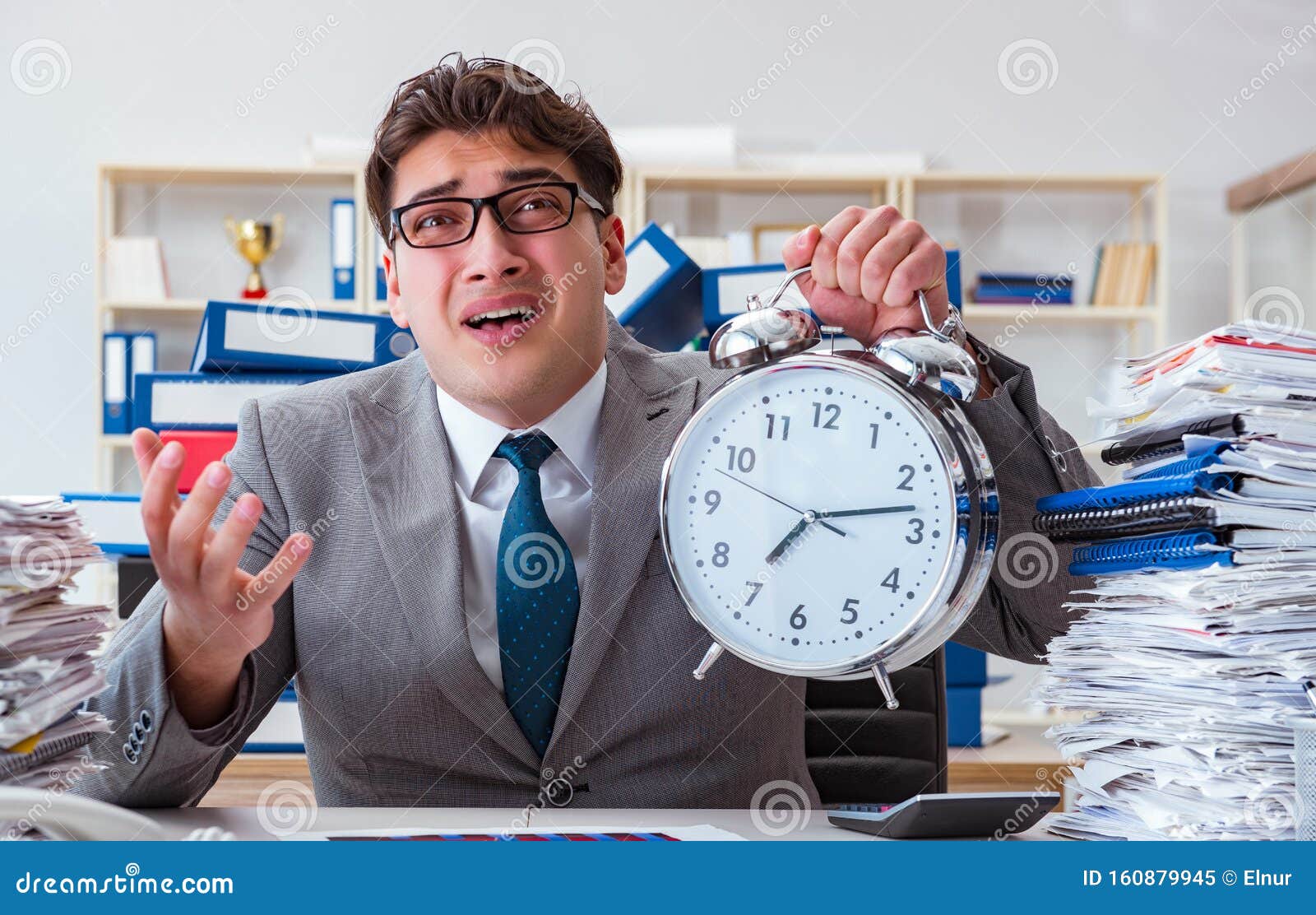 Businessman Missing Deadlines Due To Excessive Work Stock Image - Image ...