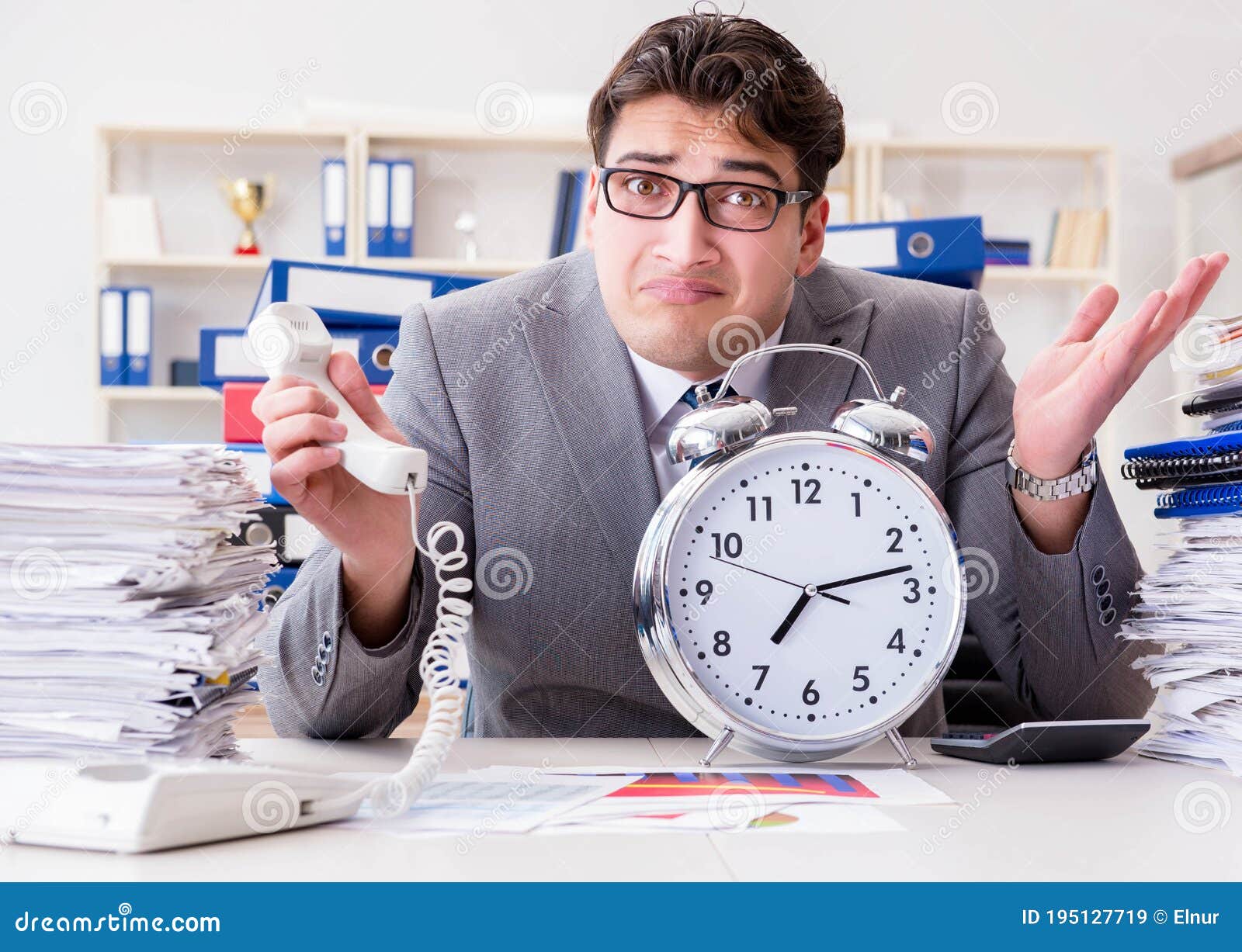 Businessman Missing Deadlines Due To Excessive Work Stock Image - Image ...