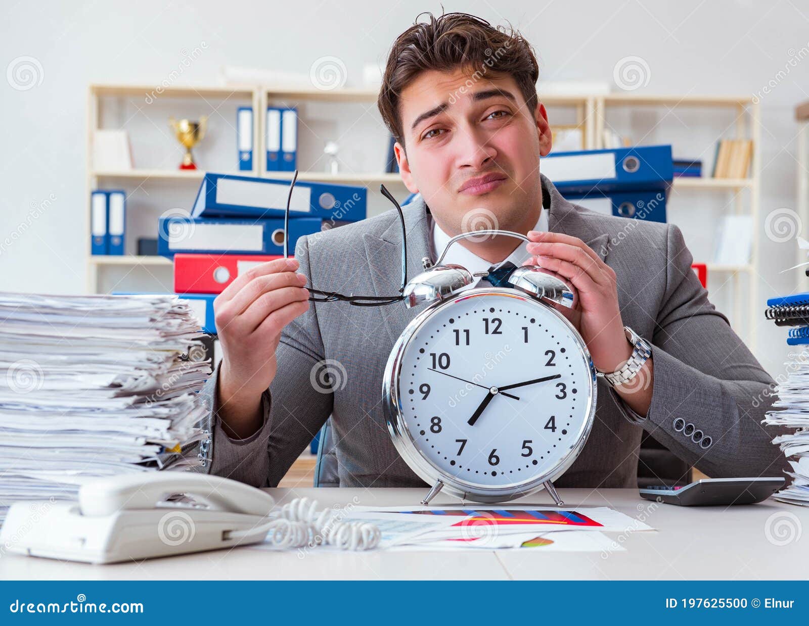 The Businessman Missing Deadlines Due To Excessive Work Stock Photo ...