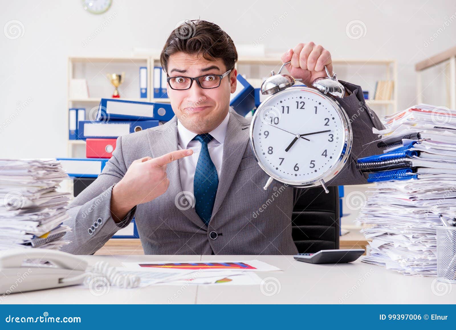 The Businessman Missing Deadlines Due To Excessive Work Stock Photo ...
