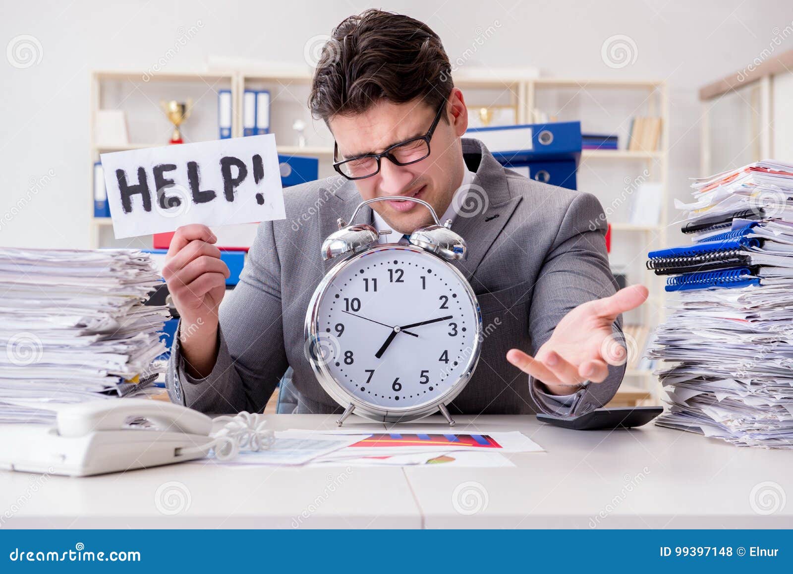 The Businessman Missing Deadlines Due To Excessive Work Stock Photo ...