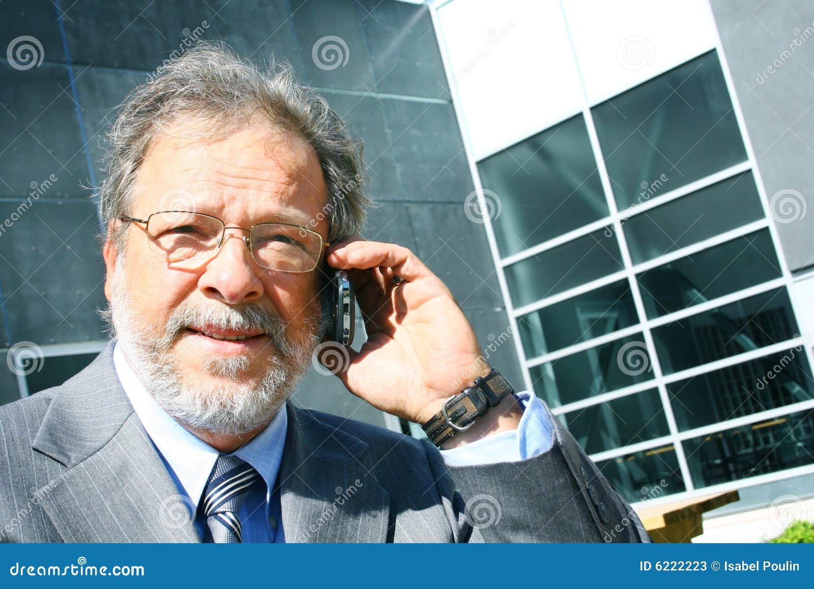 Businessman with Mobile Phone Stock Image - Image of beard ...
