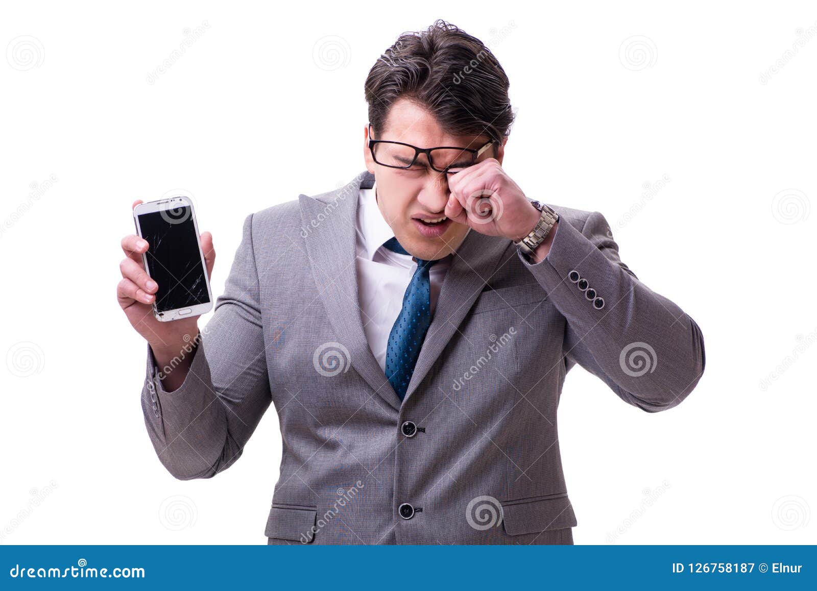 The Businessman with Mobile Phone Isolated on White Stock Image - Image ... The Businessman with Mobile Phone Isolated on White Stock Image - Image ...
