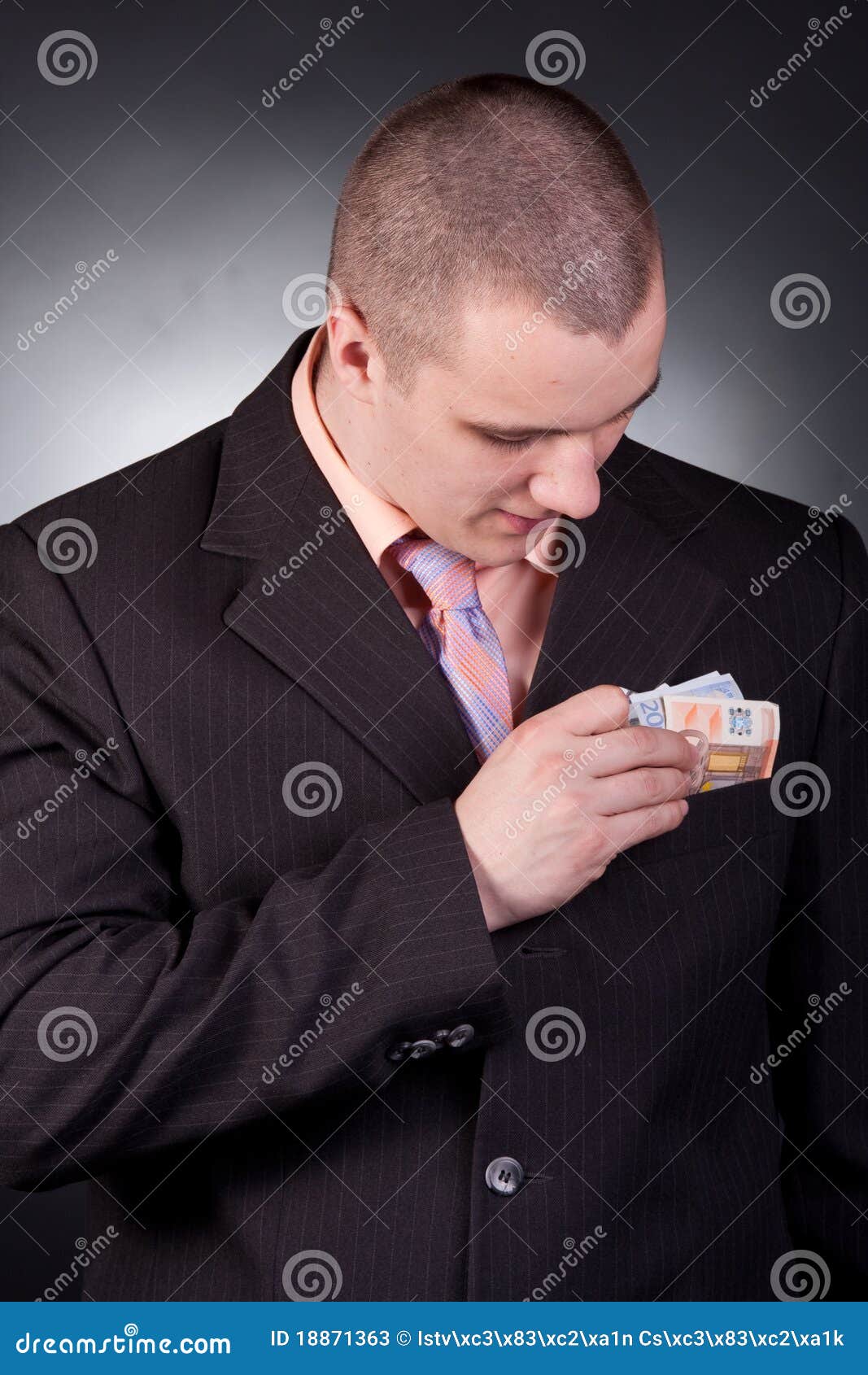 Businessman with money stock image. Image of businessman - 18871363