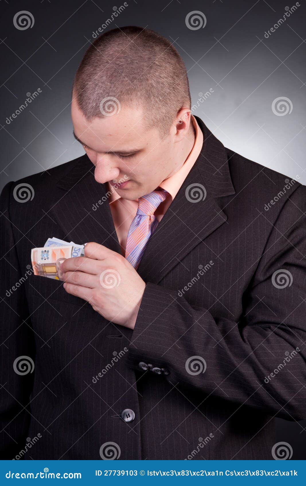 Businessman with money stock image. Image of boss, euro - 27739103