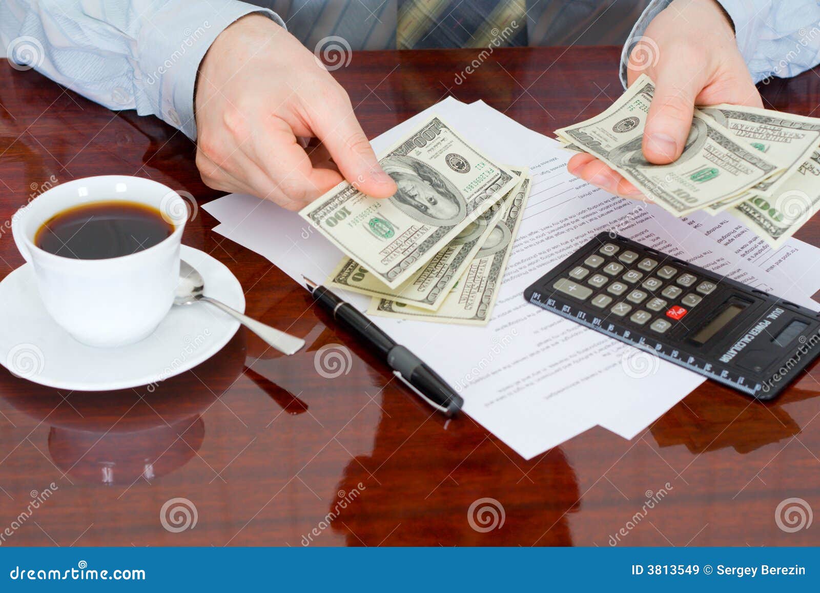 The businessman with money stock image. Image of person - 3813549