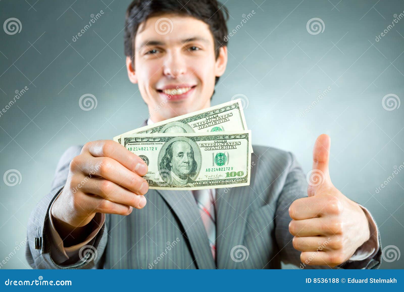 Businessman with money stock photo. Image of money, hand - 8536188