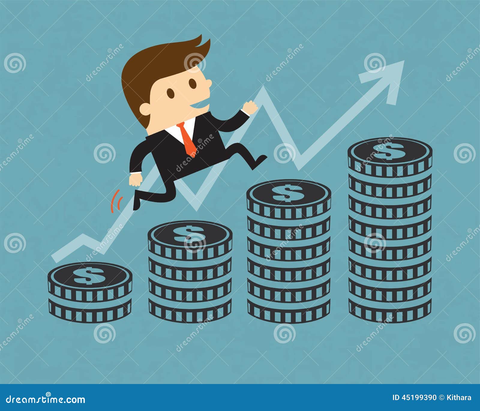 Businessman and money bar stock vector. Illustration of paying - 45199390