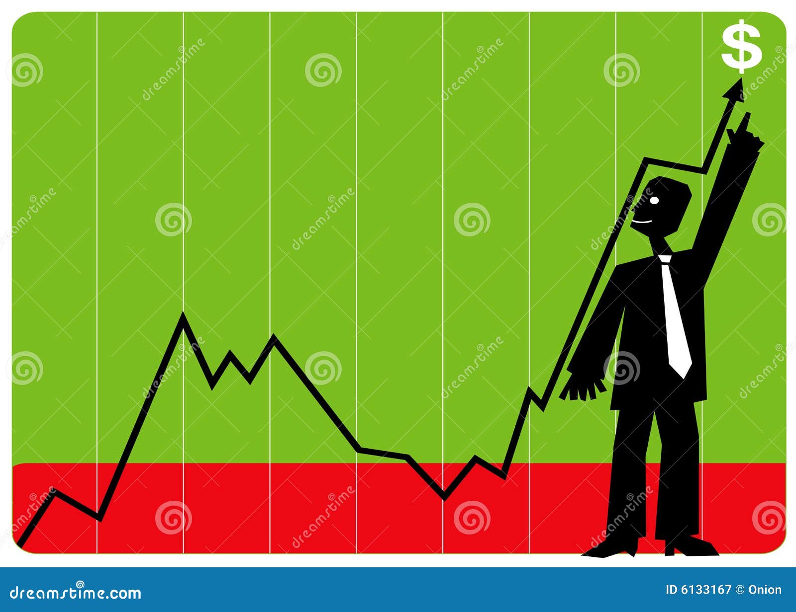 Businessman with Money Chart Stock Illustration - Illustration of ...