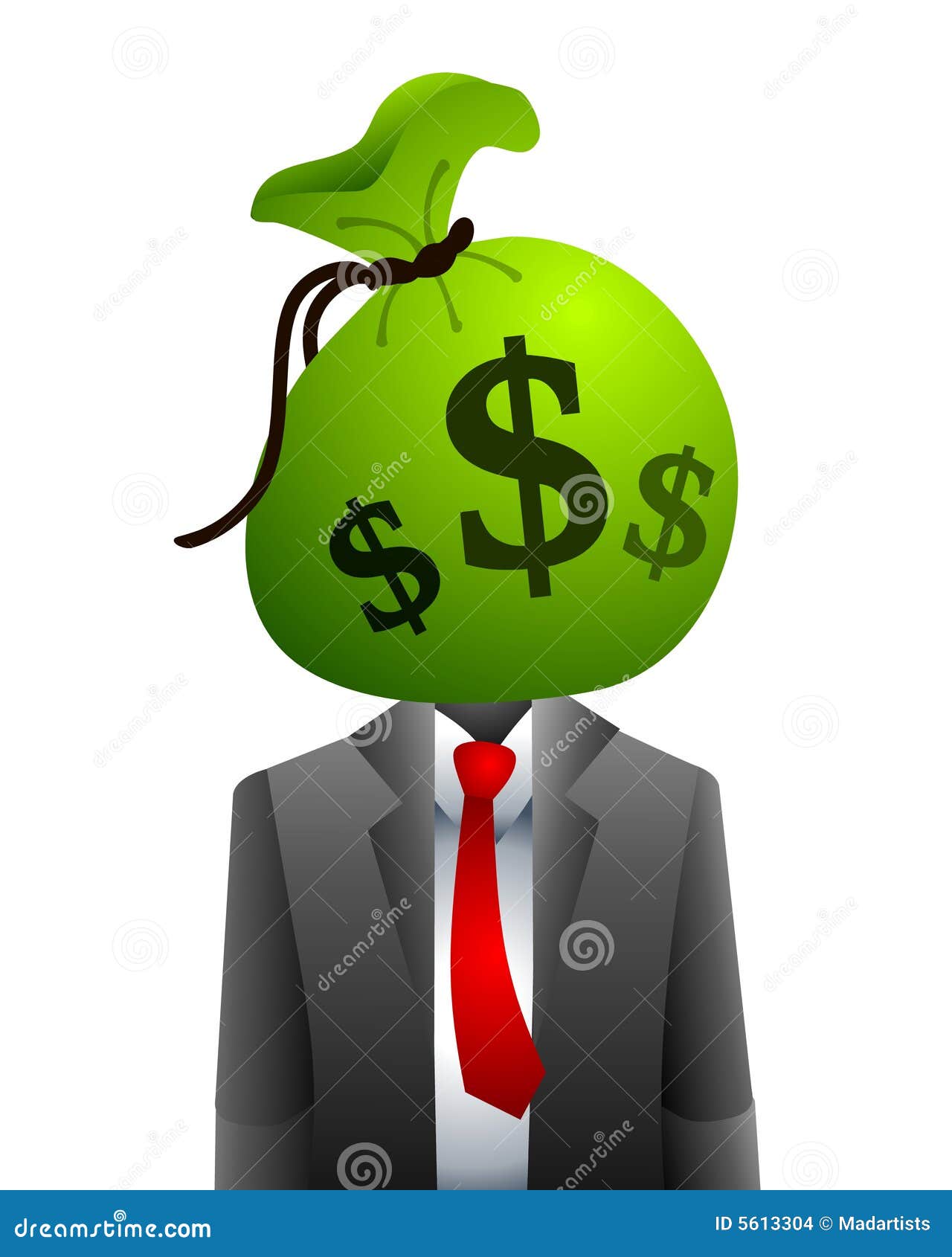 Businessman Money Head stock illustration. Illustration of finance ...