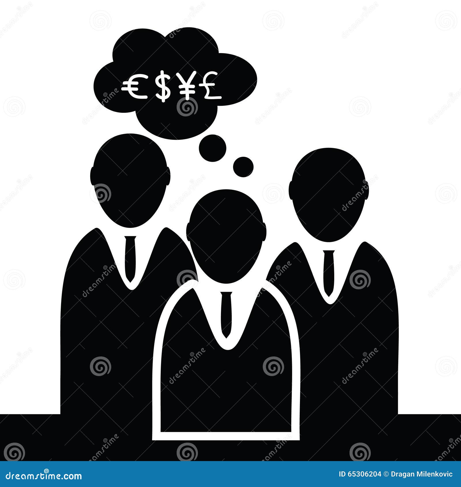 Businessman with Money Sign Vector in Black Stock Vector - Illustration ...