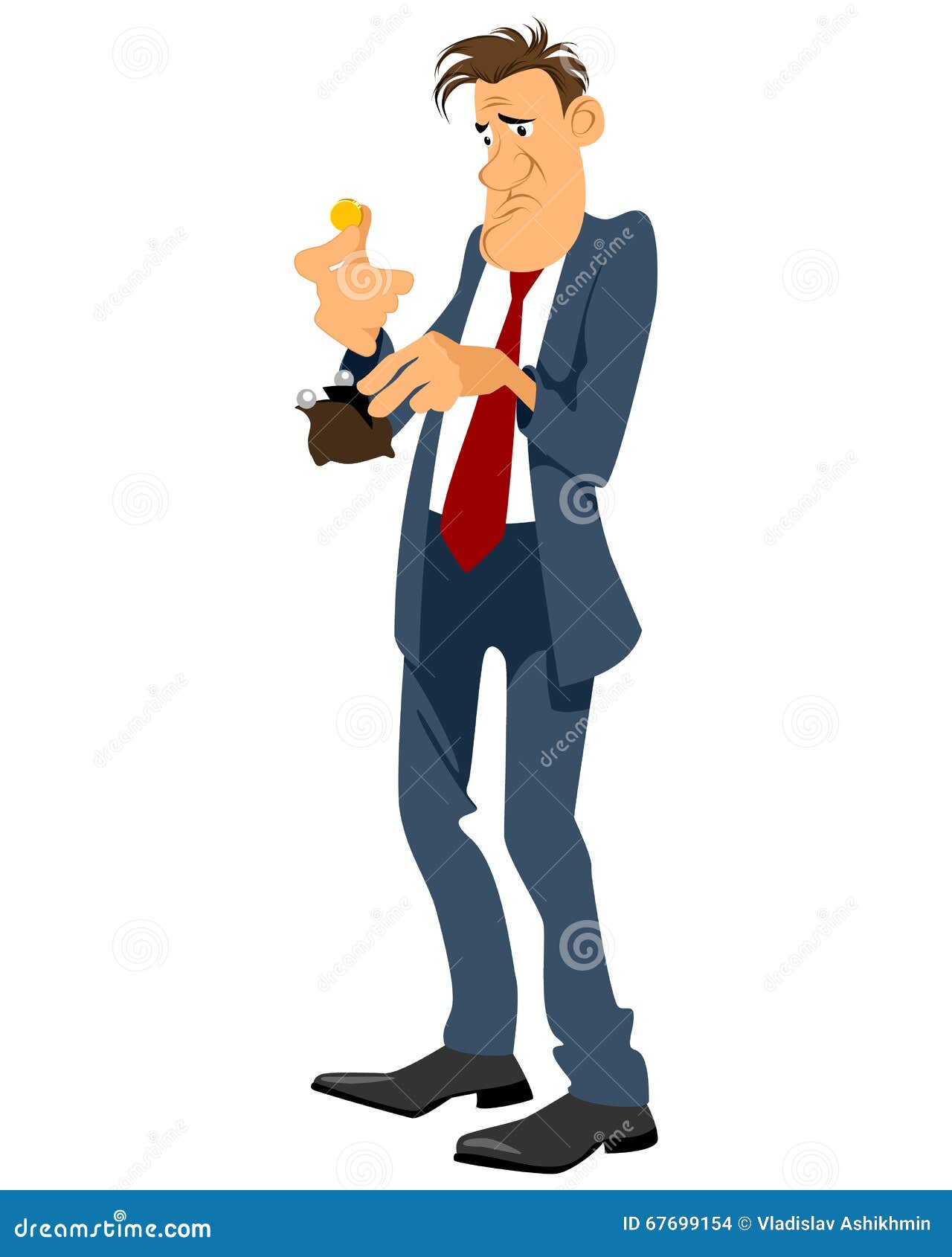 Businessman without money stock vector. Illustration of credit - 67699154