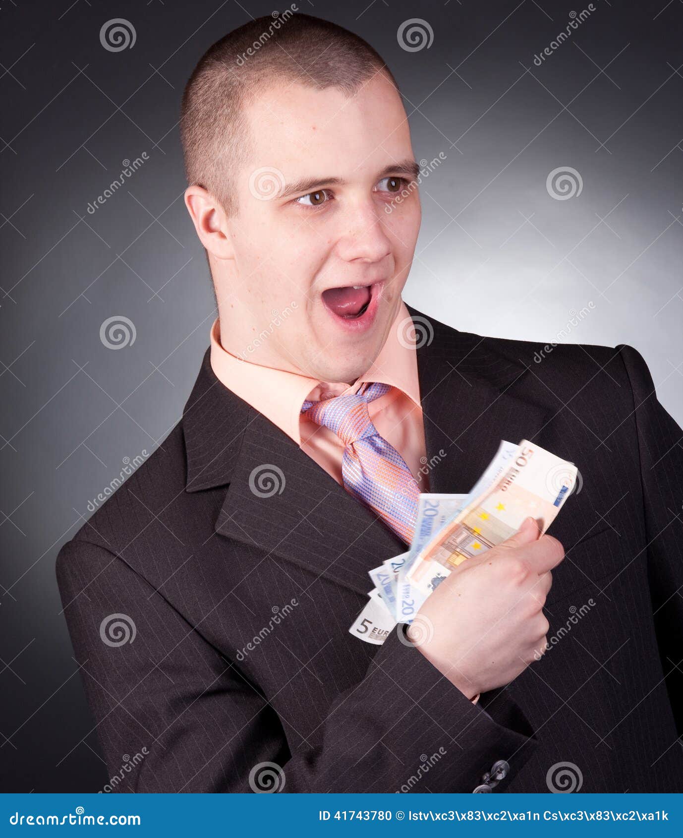 Businessman with money stock photo. Image of entrepreneur - 41743780